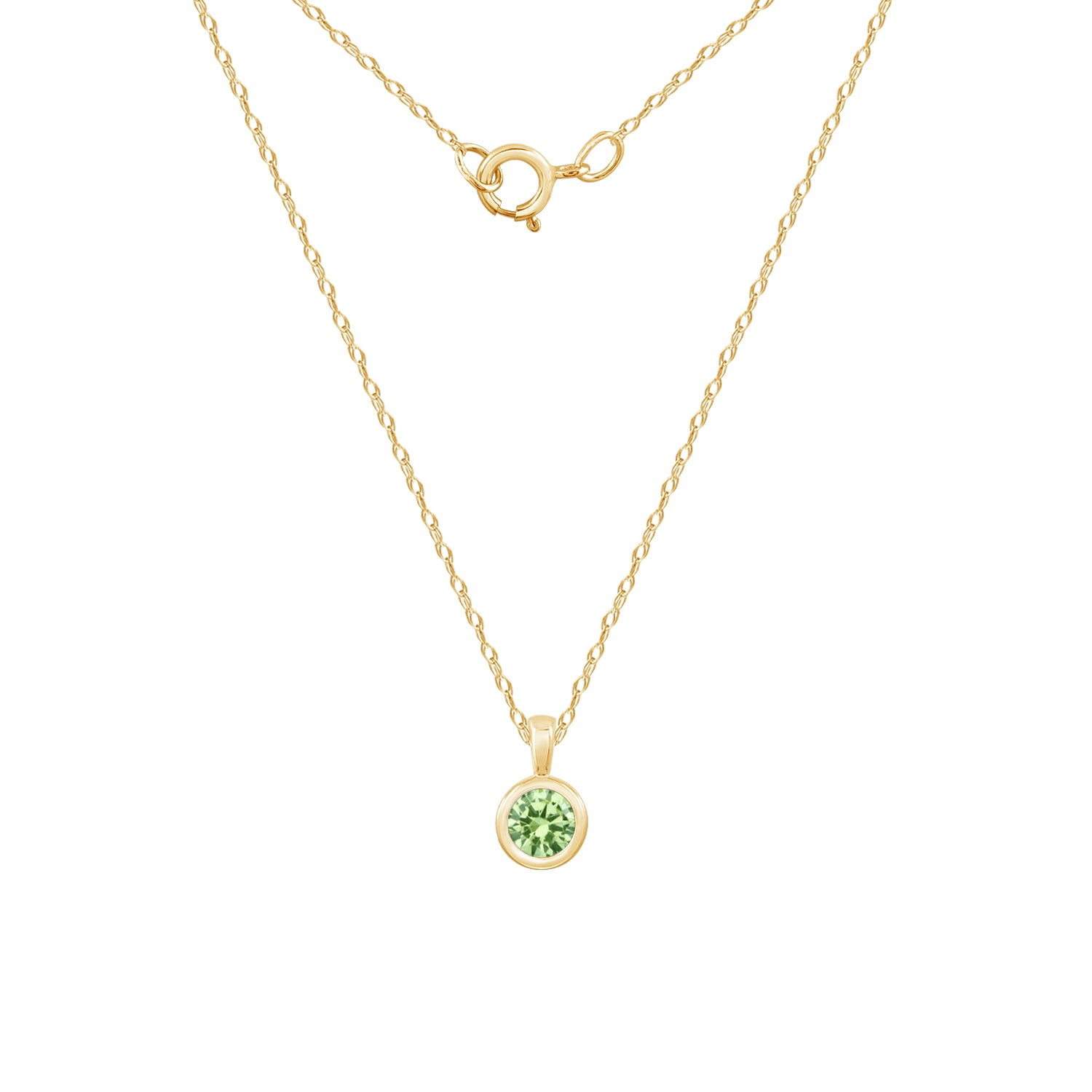 DIAMONBLISS 10K Real Solid Gold Solitaire August Birthstone Necklace ...