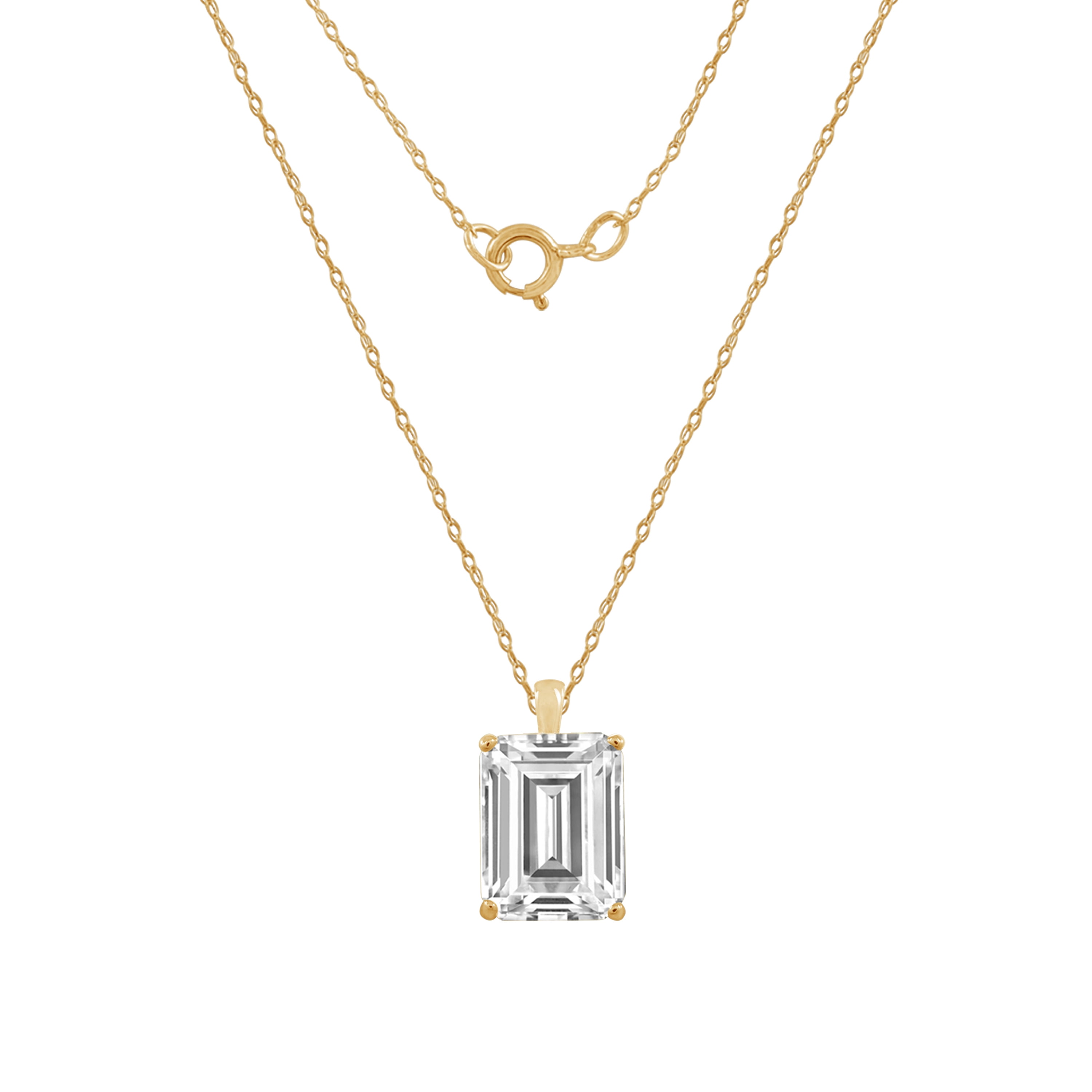 DIAMONBLISS 14K Real Solid Gold Solitaire Necklace for Women | 14K ...