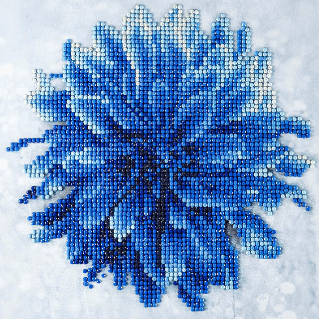 Leisure Arts Diamond Art Beginner Kit 8"X8"-Blue Dahlia - Walmart.com