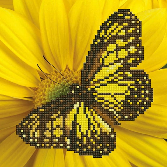 DIAMOND ART BY LEISURE ARTS Butterfly, 8"x8", Beginner Diamond Painting ...