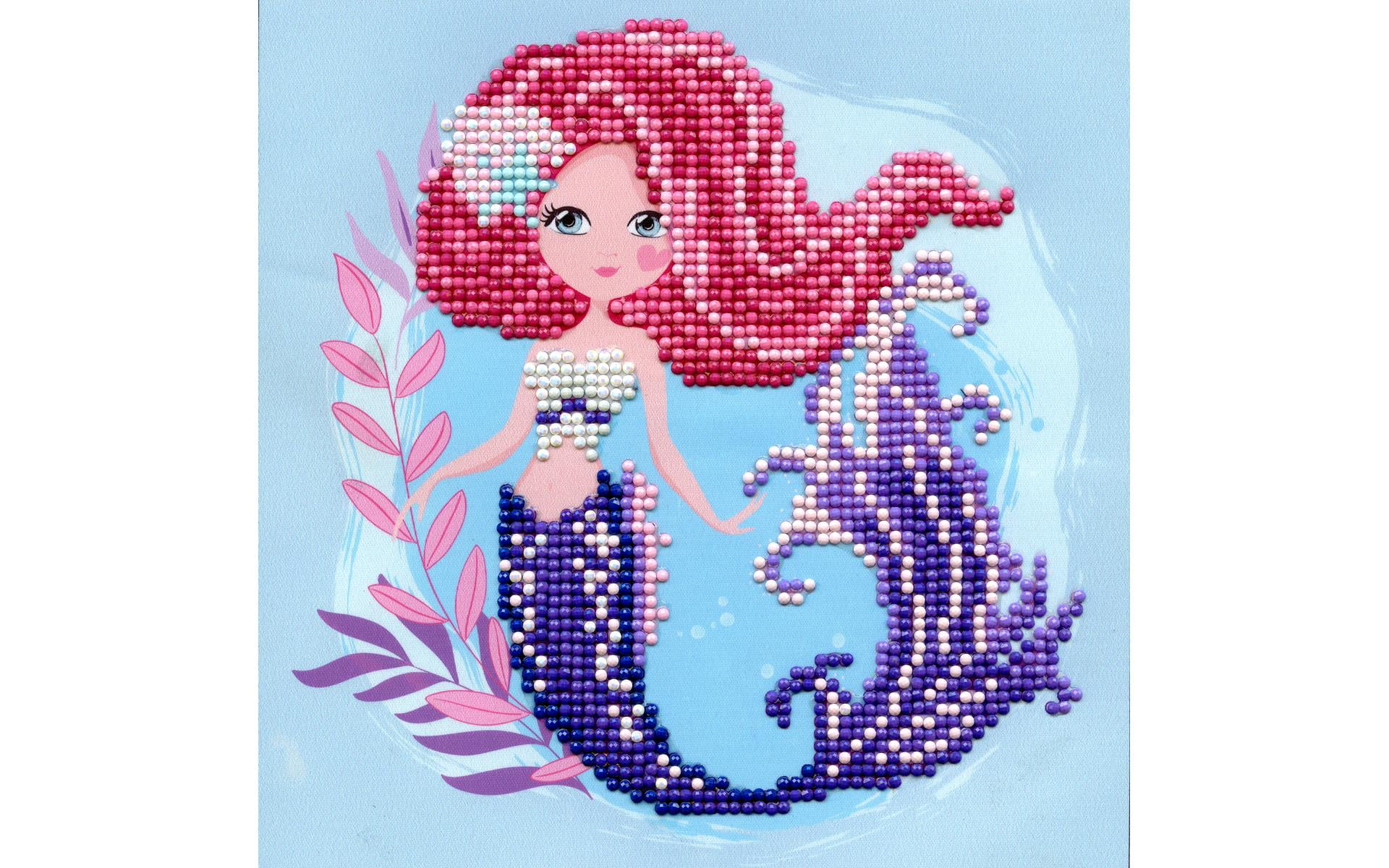 DIAMOND ART BY LEISURE ARTS Mermaid Purple, 8"x8", Beginner Diamond ...