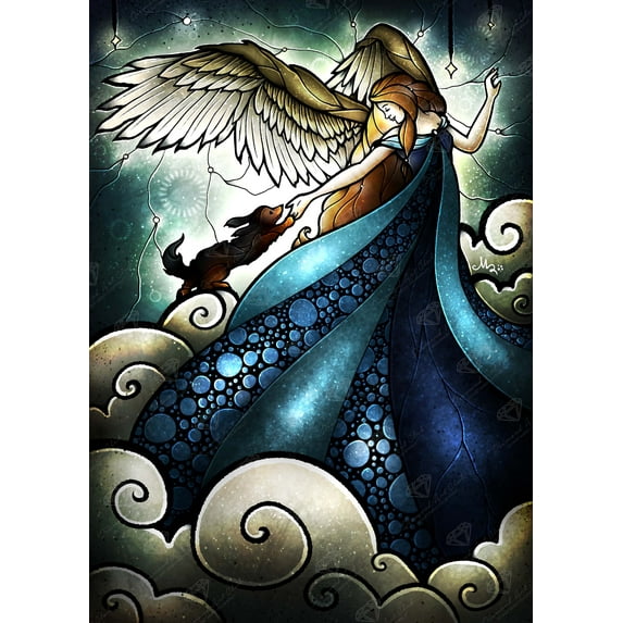 DIAMOND ART CLUB All Dogs Do Go To Heaven Diamond Painting Kit ...