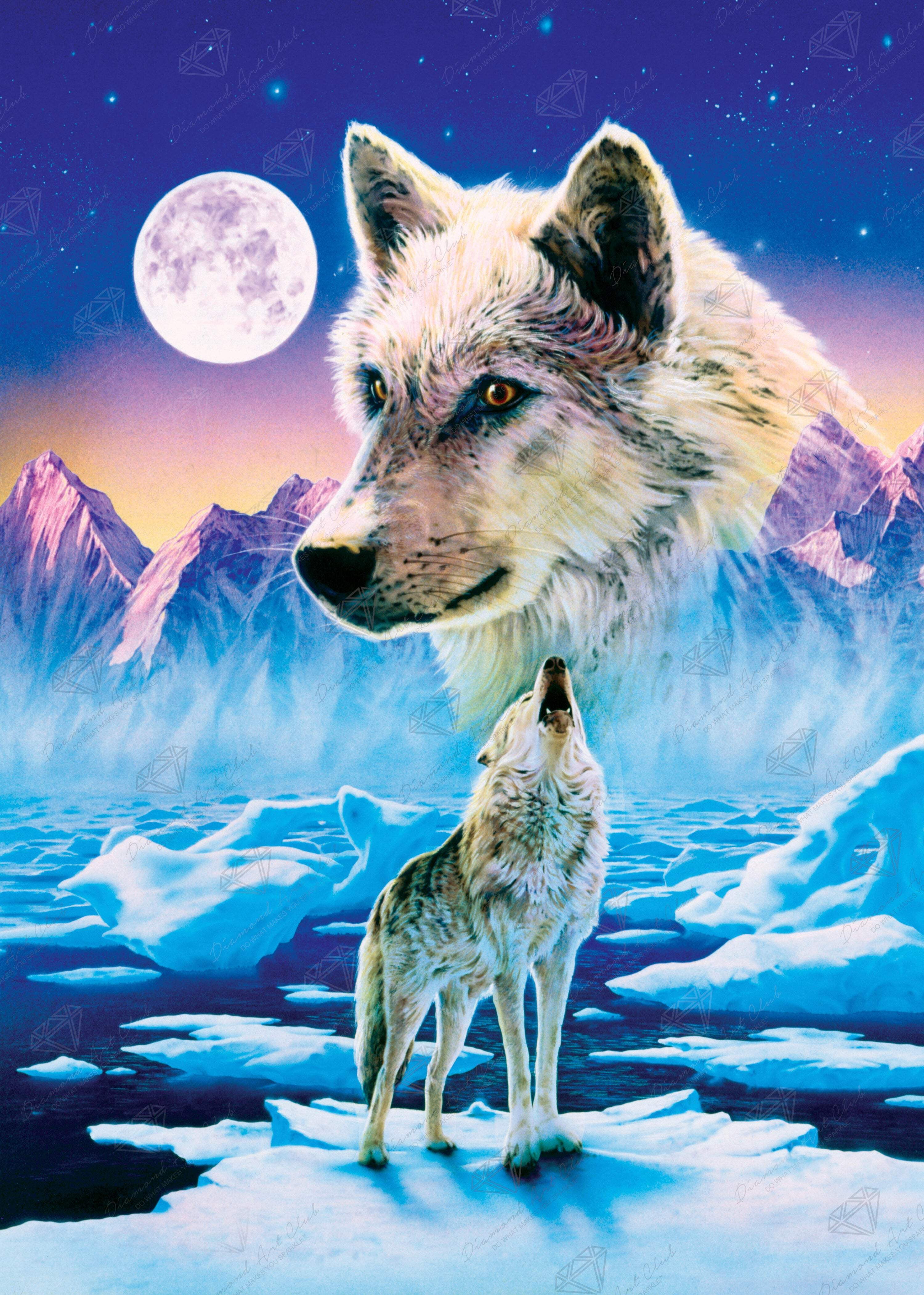 DIAMOND ART CLUB Arctic Wolves Diamond Painting Kit 20" x 28″ (51cm x ...