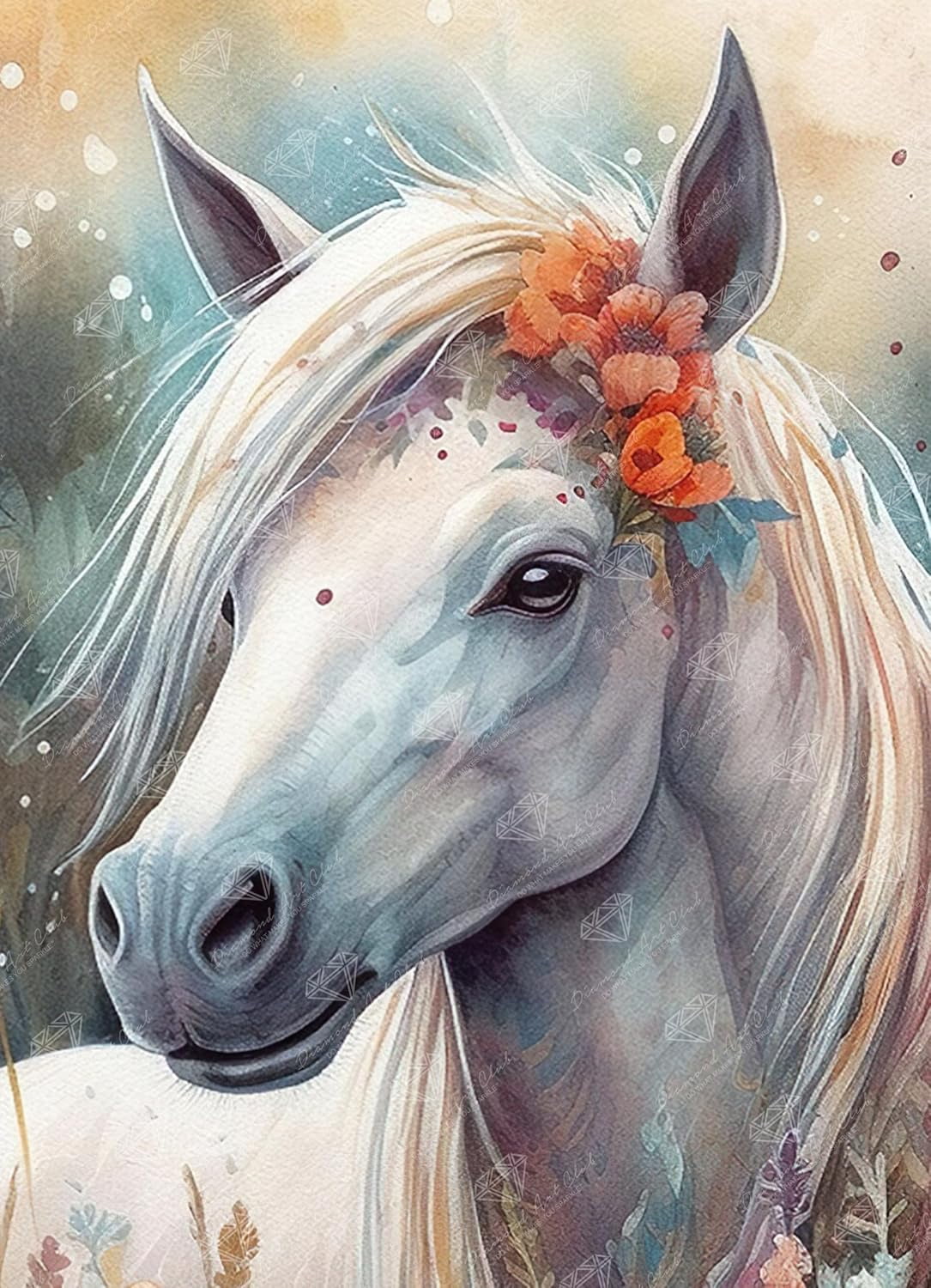 DIAMOND ART CLUB Pastel Horse Diamond Painting Kit, Fun DIY Crafts For ...