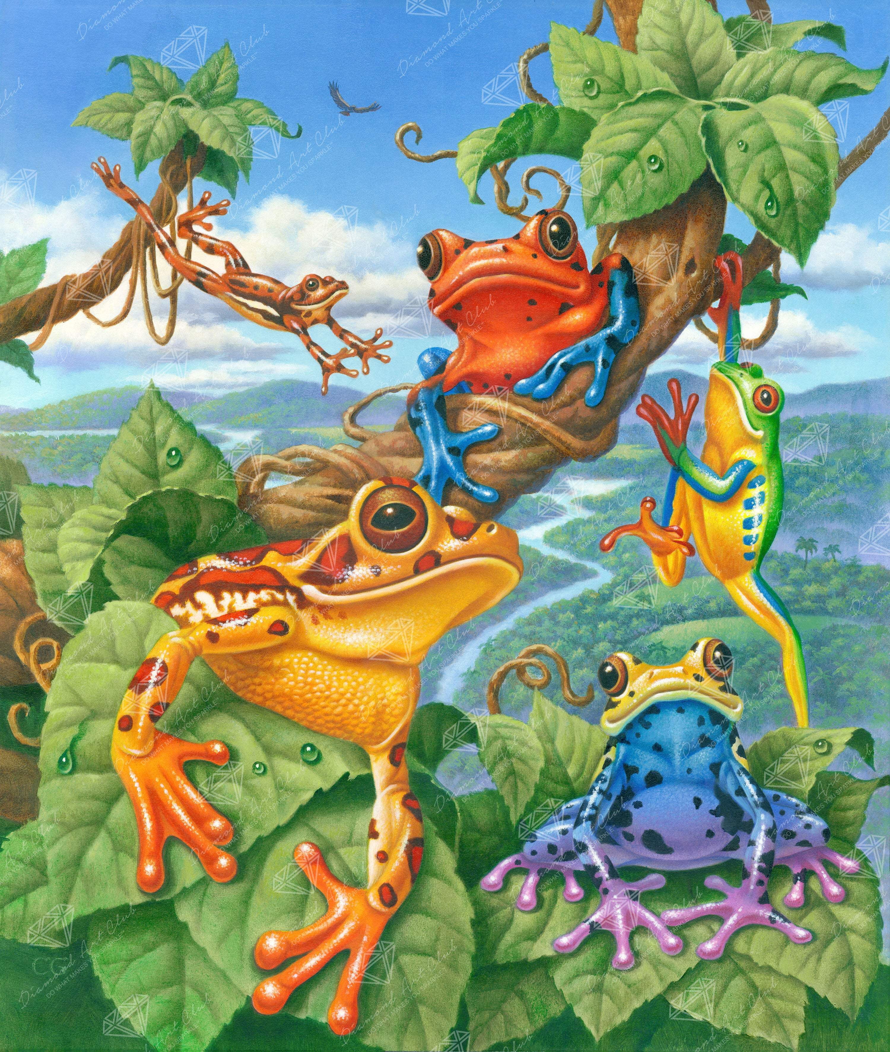 DIAMOND ART CLUB Tree Frogs Diamond Painting Kit 22" x 26" (56cm x 66cm ...