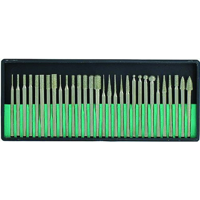 DIAMOND BURS SET 30PC 1/8" SHANKS 180 GRITS LAPIDARY JEWELERS ROTARY ...