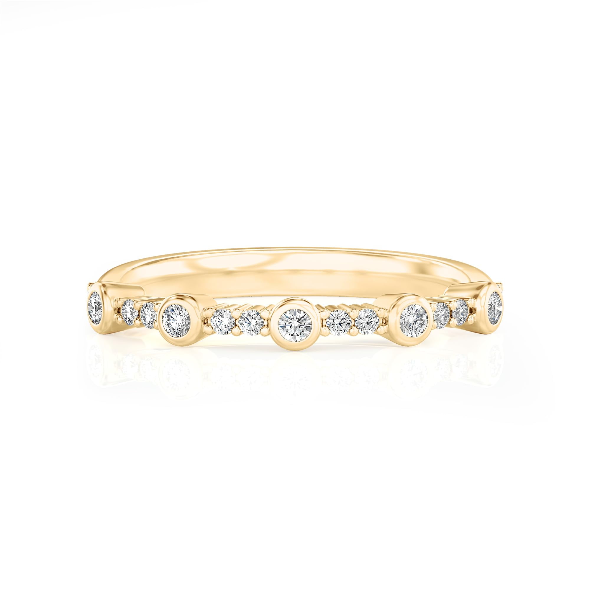 DIAMOND CLUB 1/5 Carat Lab Grown Diamond Round Promise Rings 14K Yellow ...