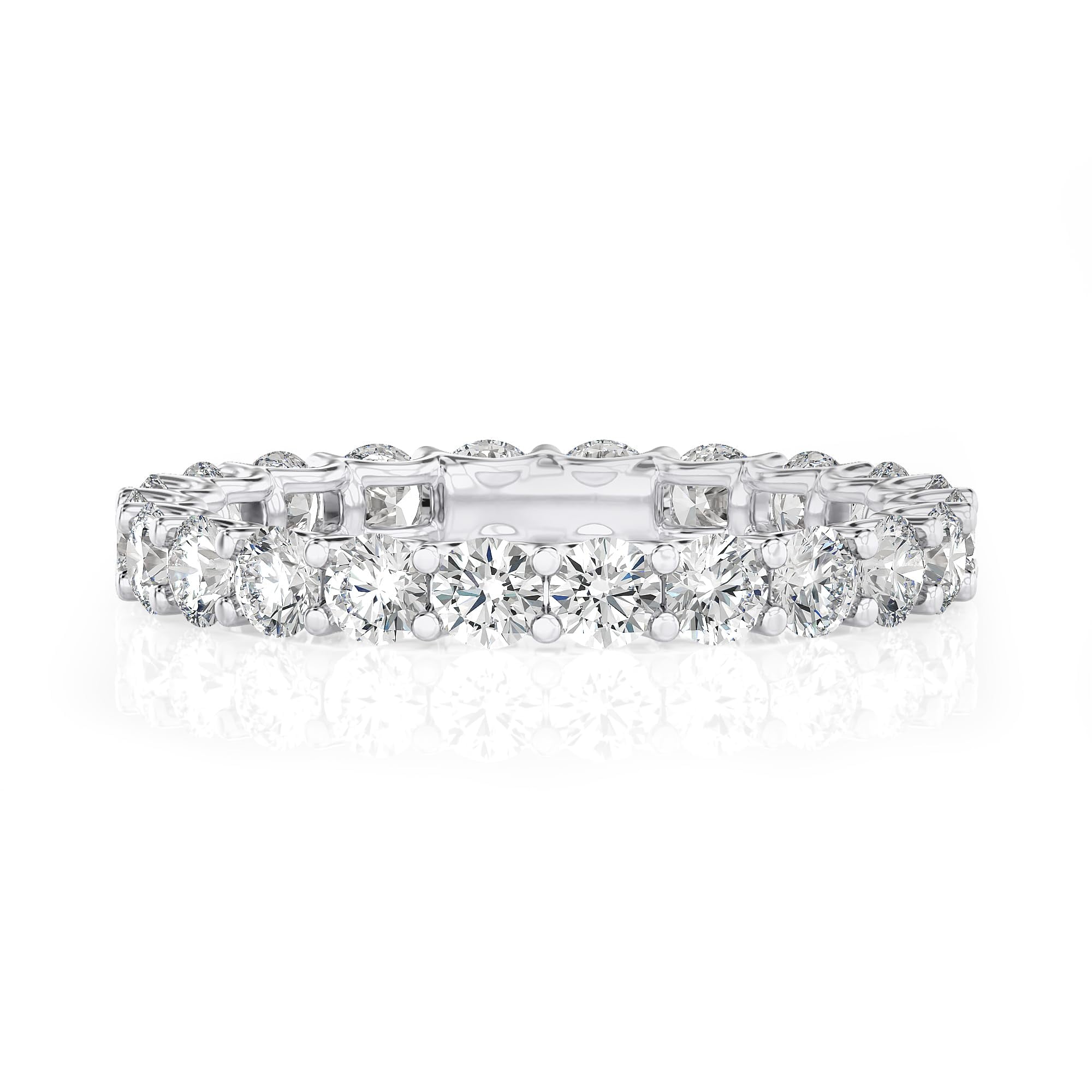 DIAMOND CLUB 2 Carat Lab Grown Diamond Round Eternity Ring 14K White ...