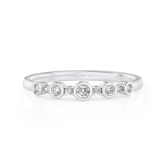 DIAMOND CLUB 3/20 Carat Lab Grown Diamond Round Promise Rings 14K White ...