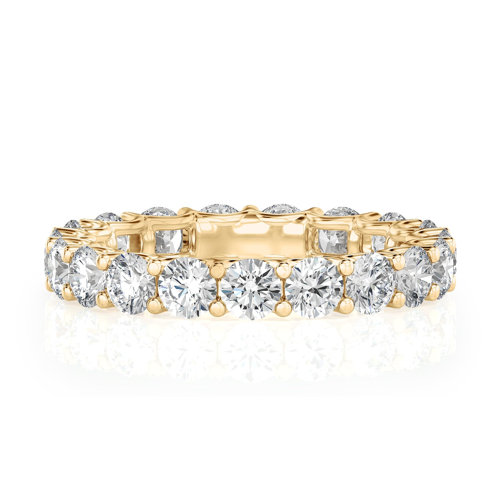 DIAMOND CLUB 3 Carat Lab Grown Diamond Round Eternity Ring 14K Yellow ...