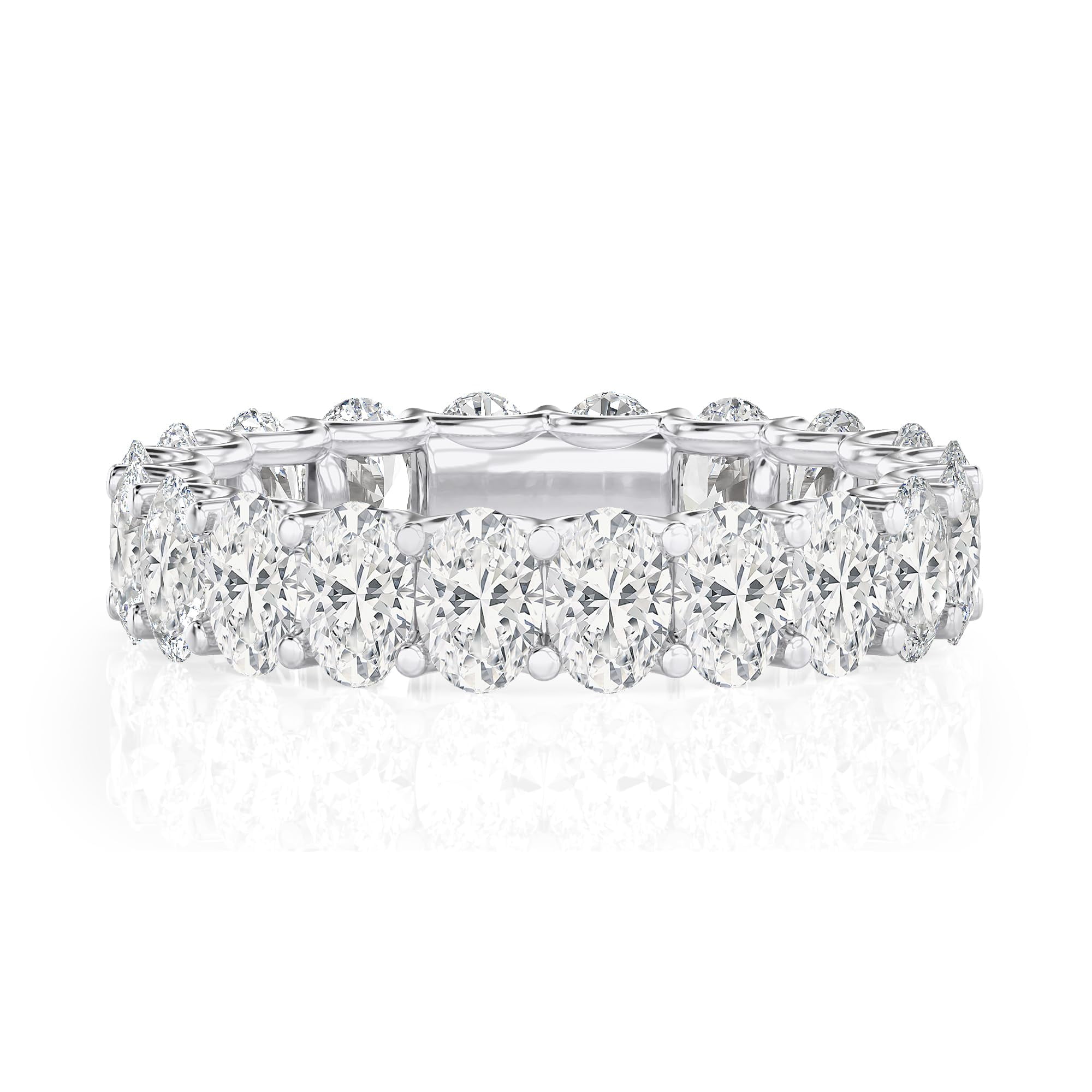 DIAMOND CLUB 4 Carat Lab Grown Diamond Oval Eternity Ring 14K White ...