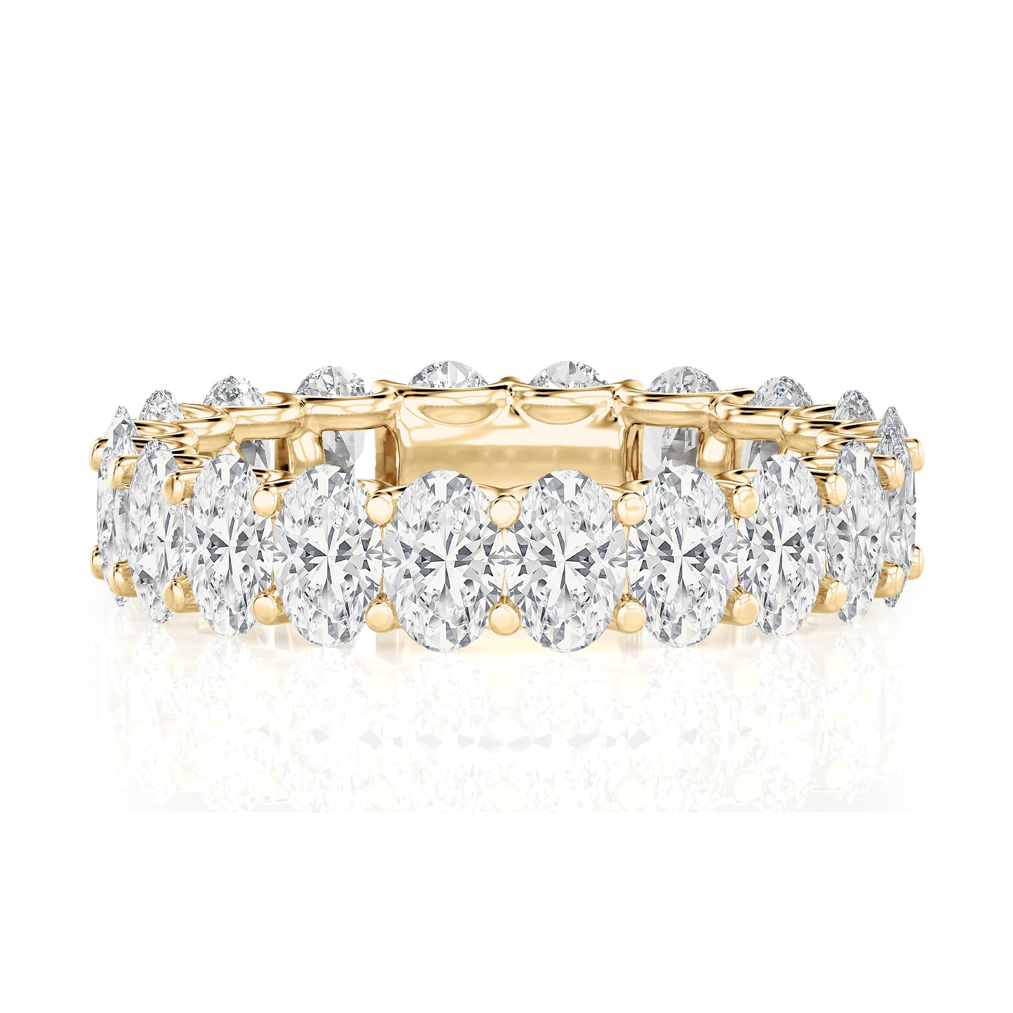 DIAMOND CLUB 5 Carat Lab Grown Diamond Oval Eternity Ring 14K Yellow ...