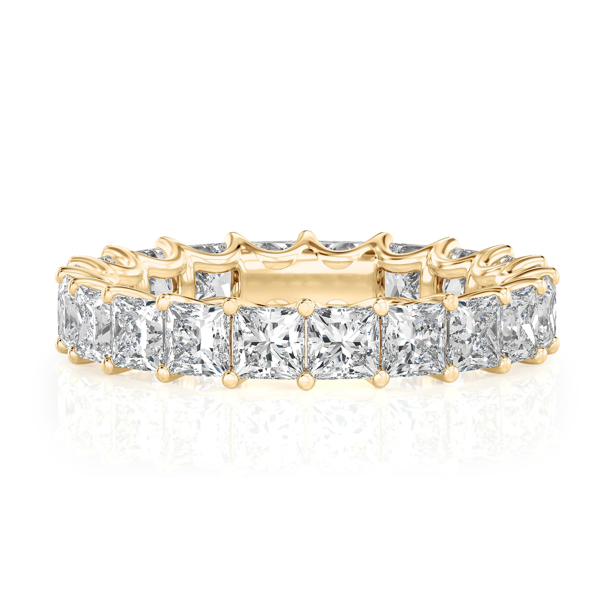 DIAMOND CLUB 5 Carat Lab Grown Diamond Princess Eternity Ring 14K ...