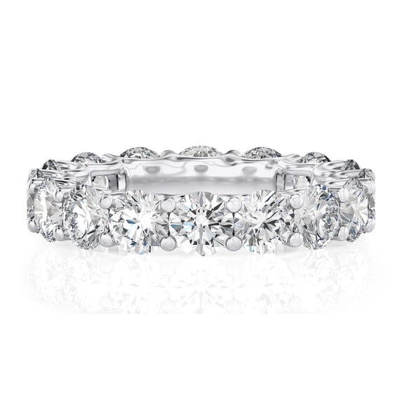 DIAMOND CLUB 5 Carat Lab Grown Diamond Round Eternity Ring 14K White ...