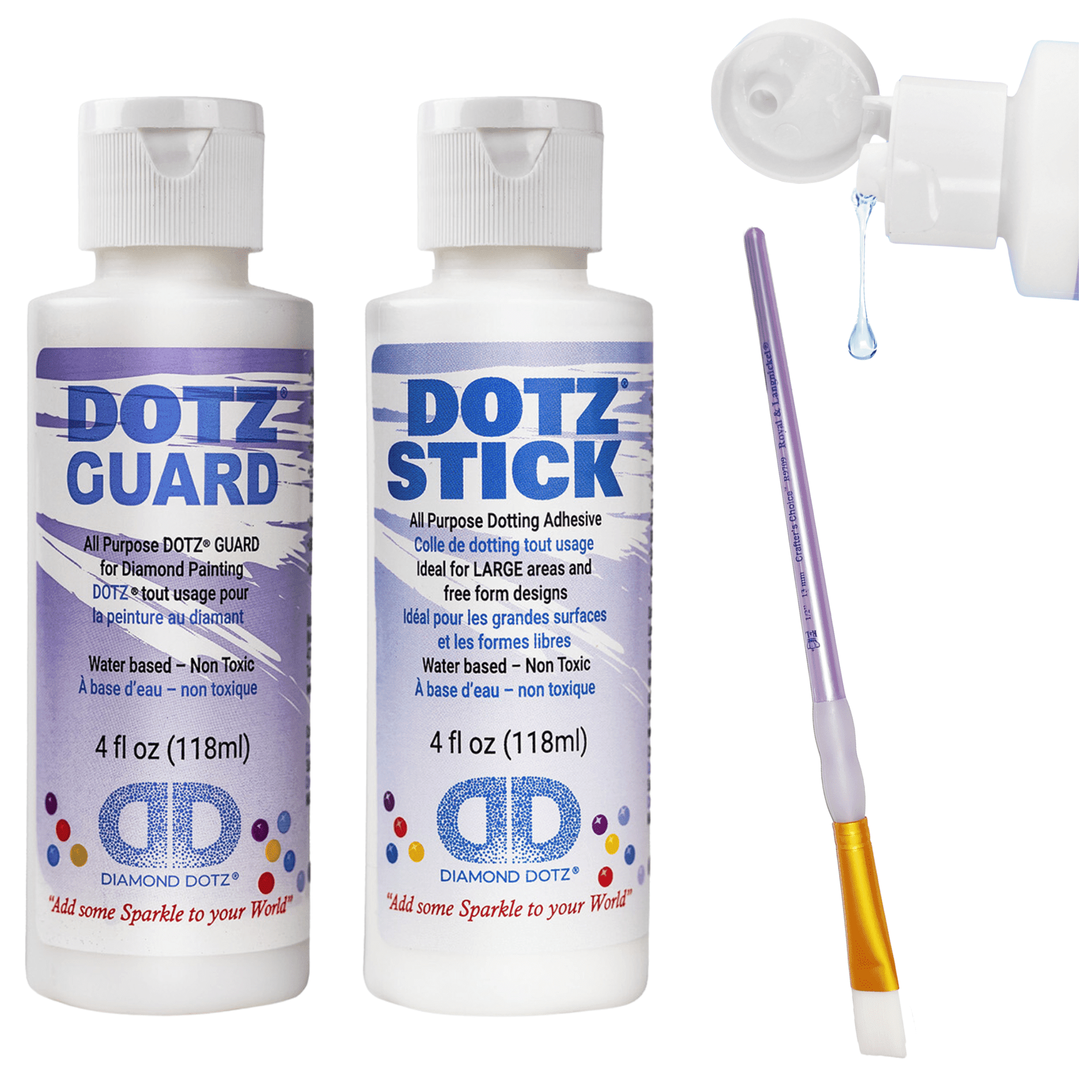 DIAMOND DOTZ ® - Dotz Stick & Guard w/ Brush, Diamond Art Glue, Diamond ...