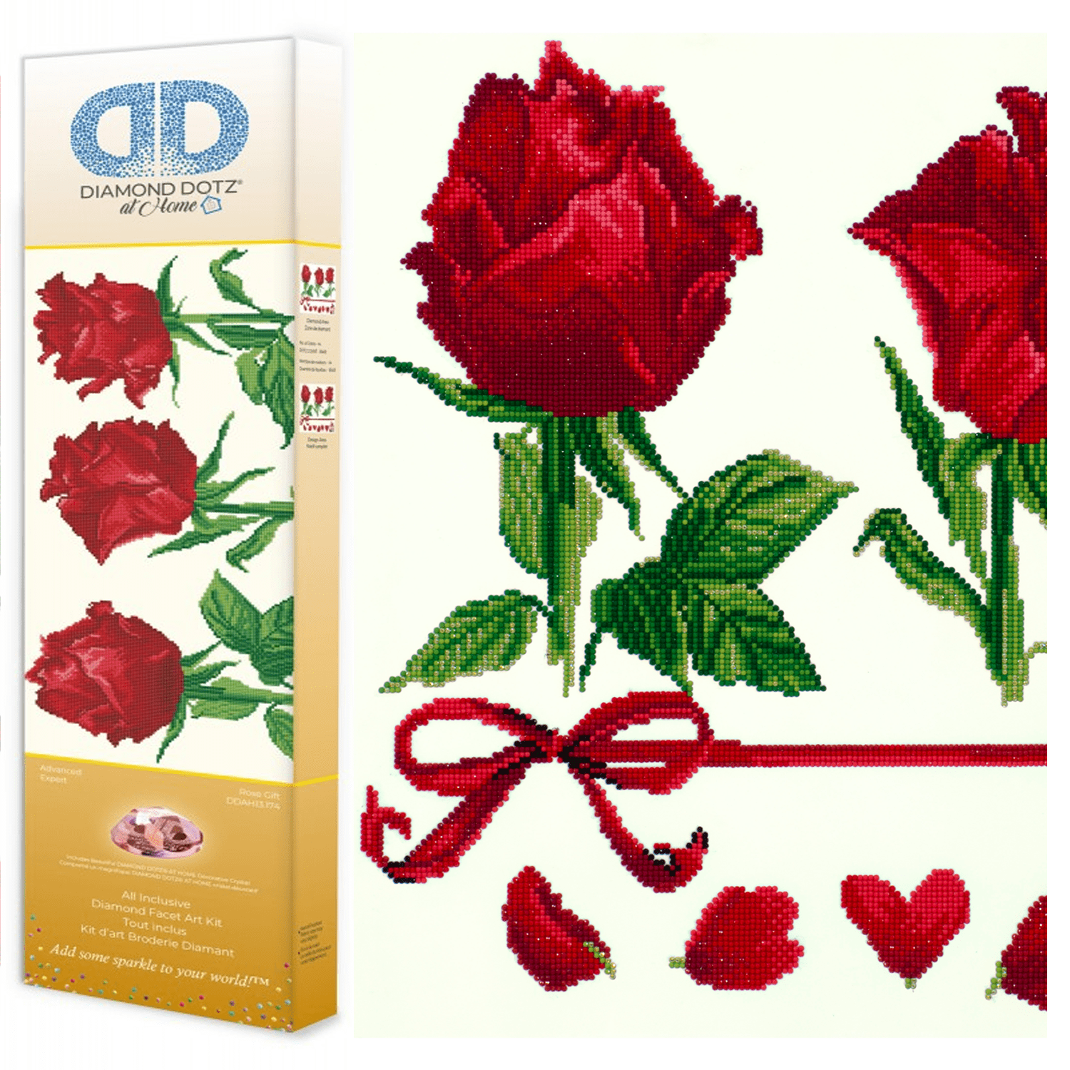 DIAMOND DOTZ ® at Home - Rose Gift, Partial Drill, Round Dotz, Diamond ...