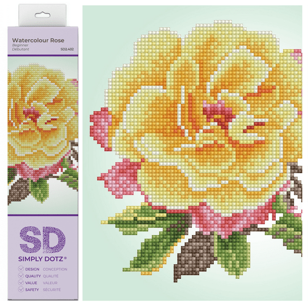 DIAMOND DOTZ® Simply DOTZ® Watercolour Rose Diamond Painting Kit ...
