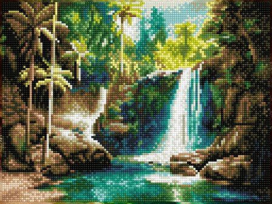 DIAMOND DOTZ® Waterfall Grotto Round Facet Diamond Painting Unisex Kit ...