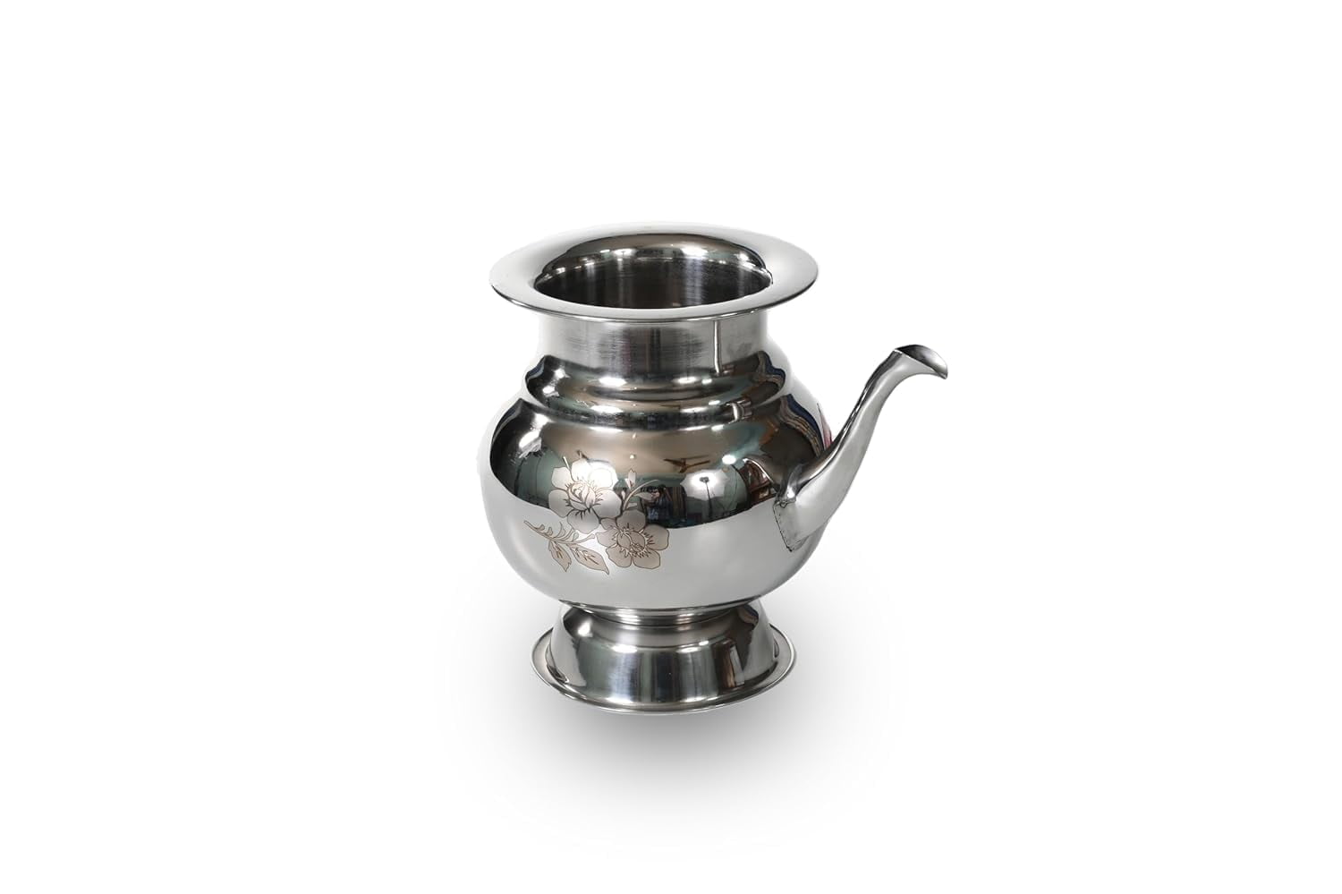 DIAMOND STEEL Premium Stainless Steel Lota LaserEtched Flower Design ...