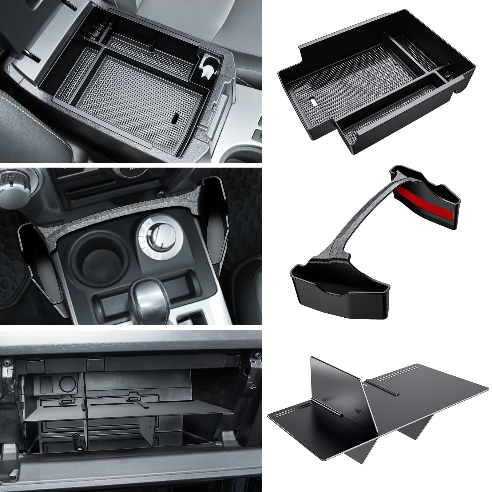 DIAMOOKY 3PCS Center Console Organizer Compatible with Toyota 4Runner ...