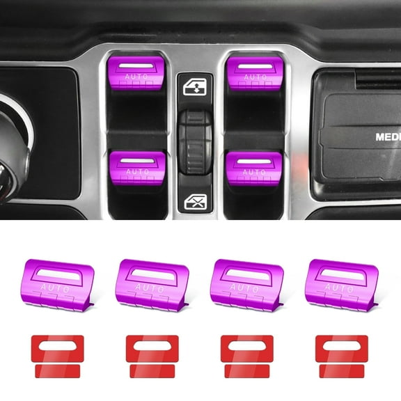 4PCS Premium Aluminum Window Decorative Switch Ring Trims Button Cover ...