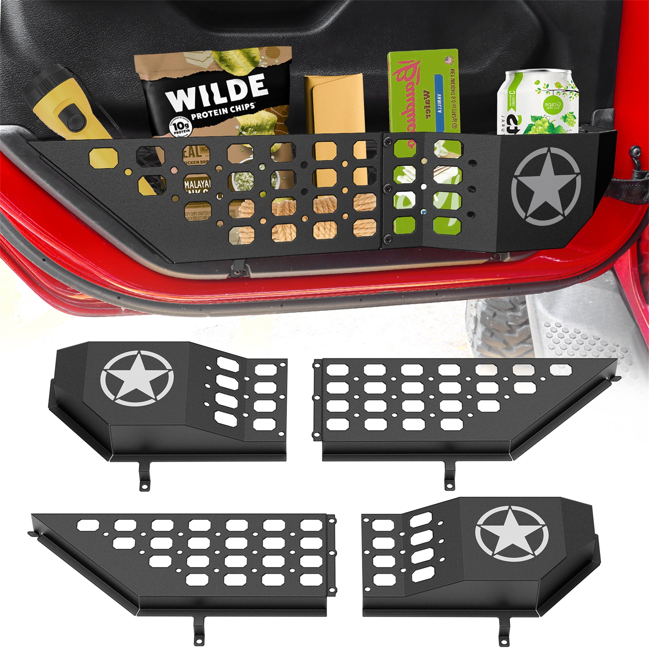 DIAMOOKY Front Door Pocket Storage Box for Jeep Wrangler JL JLU 4XE ...