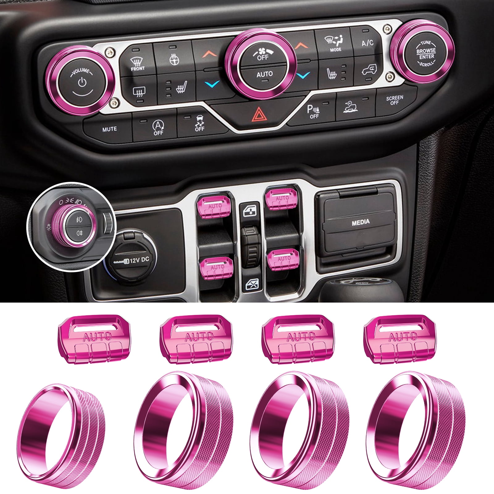 DIAMOOKY Jeep Wrangler & Gladiator Accessories Metal Button Knob Cover ...