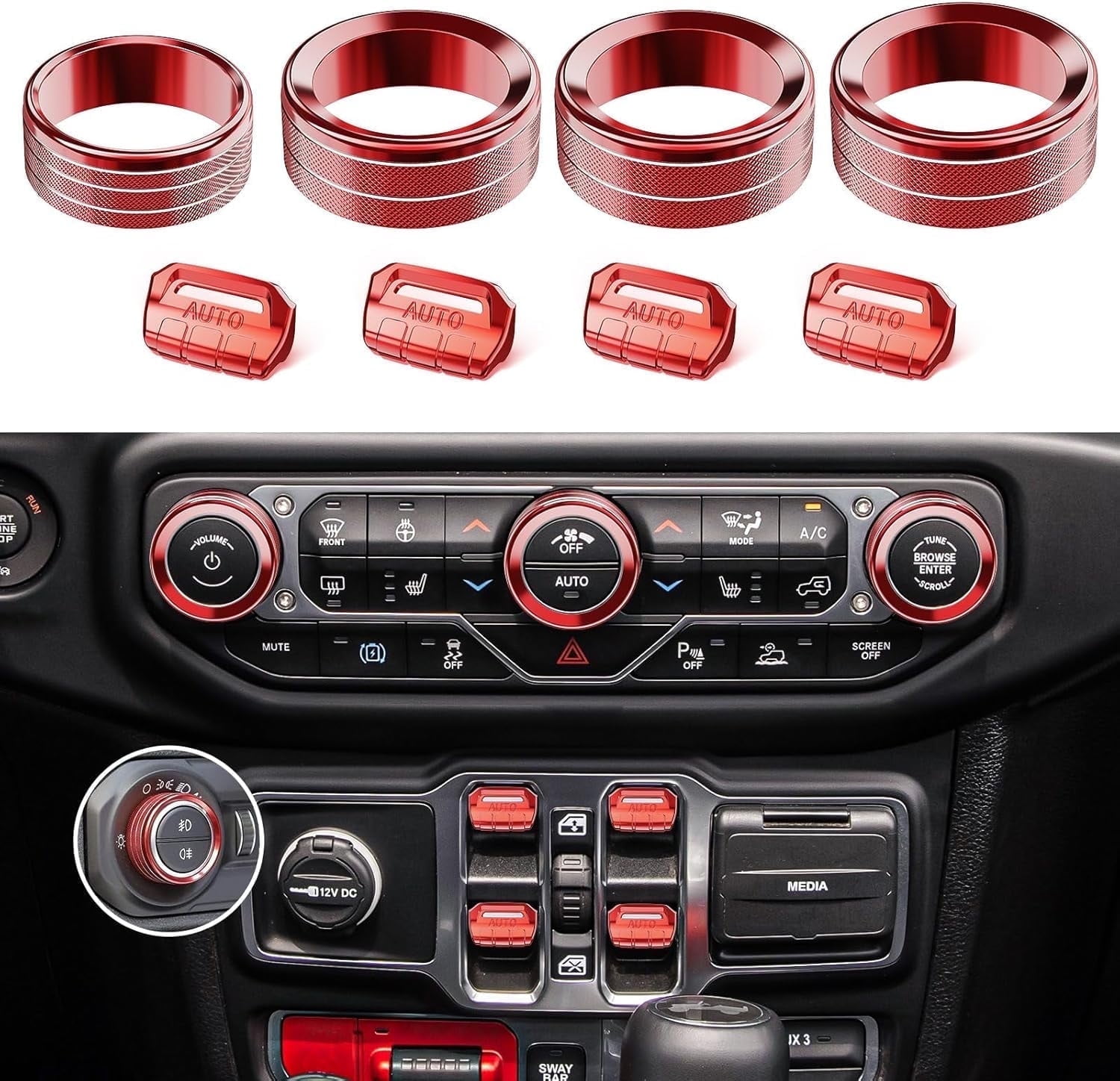 DIAMOOKY Jeep Wrangler & Gladiator Accessories Metal Button Knob Cover ...