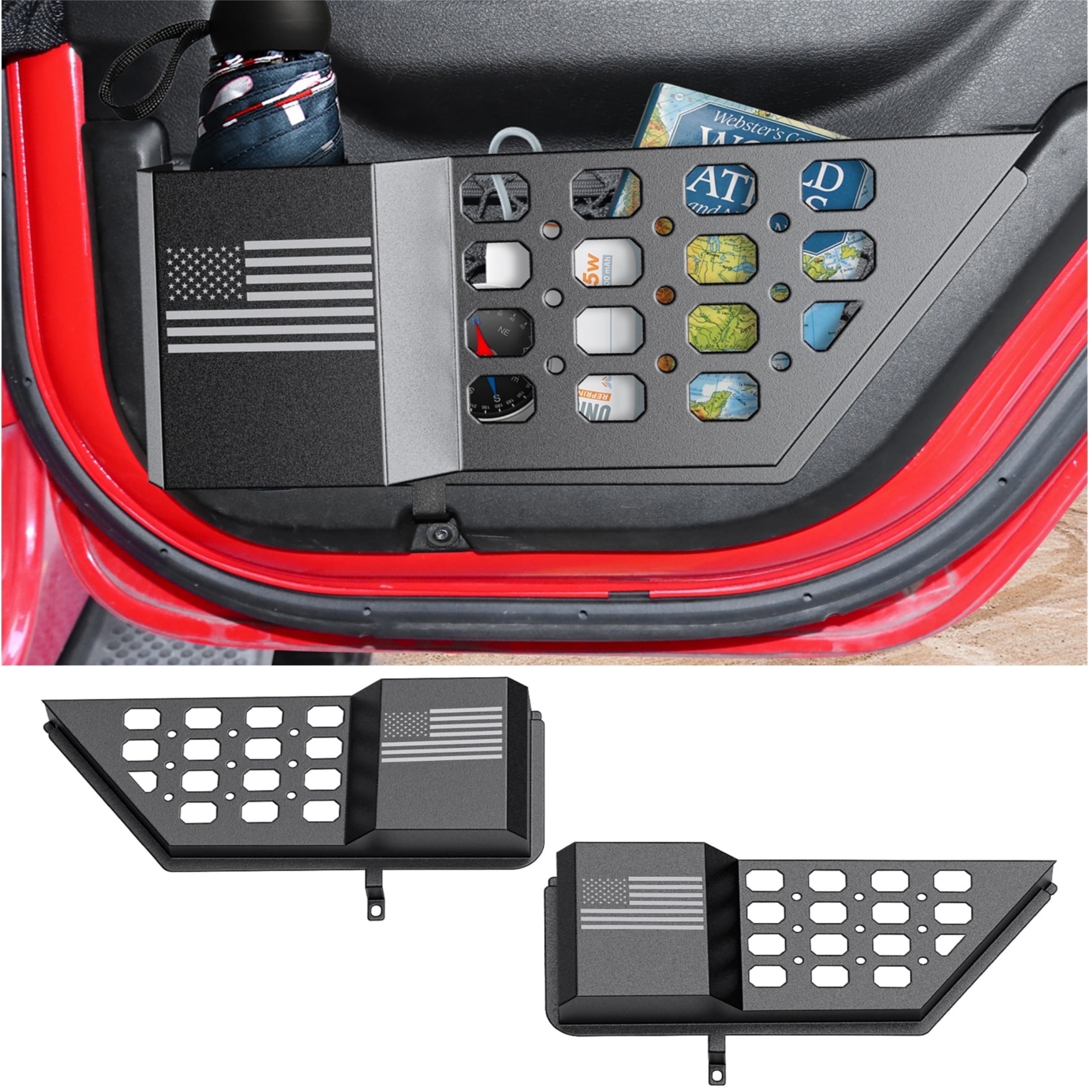 DIAMOOKY Rear Door Storage Panel for Jeep Wrangler JL JLU 2018-2025 ...