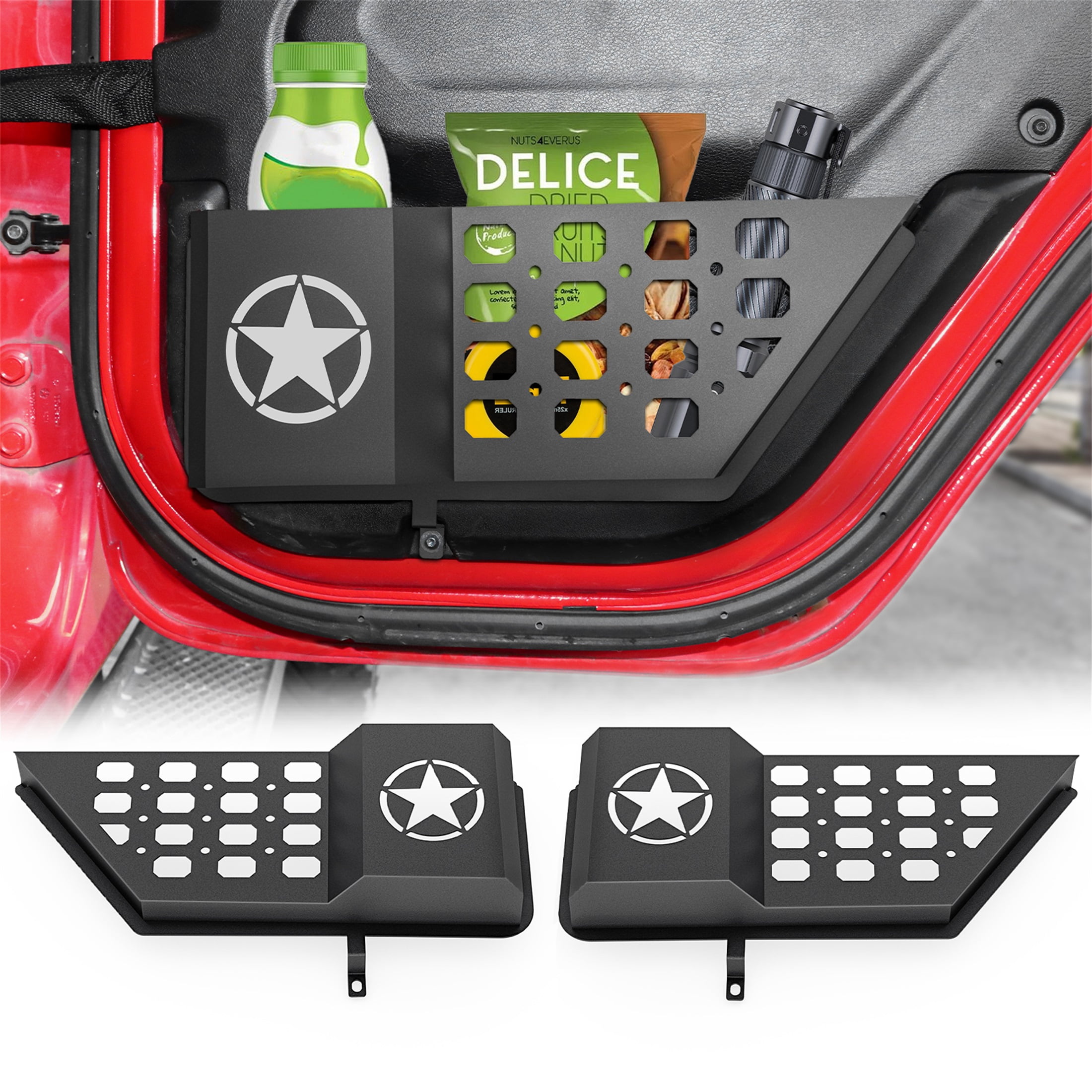 DIAMOOKY Rear Door Pocket Storage Box for Jeep Wrangler JL JLU 4XE 2018 ...