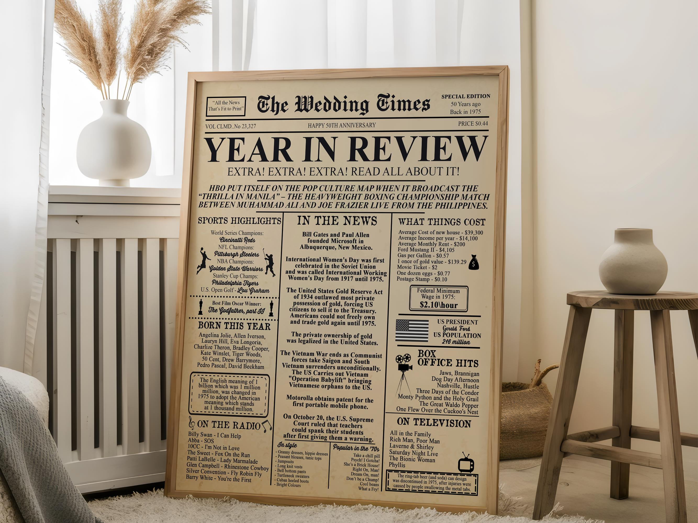 DIANANA 1975 Year in Review 50 Years Ago Back in 1975 Newspaper 50 ...