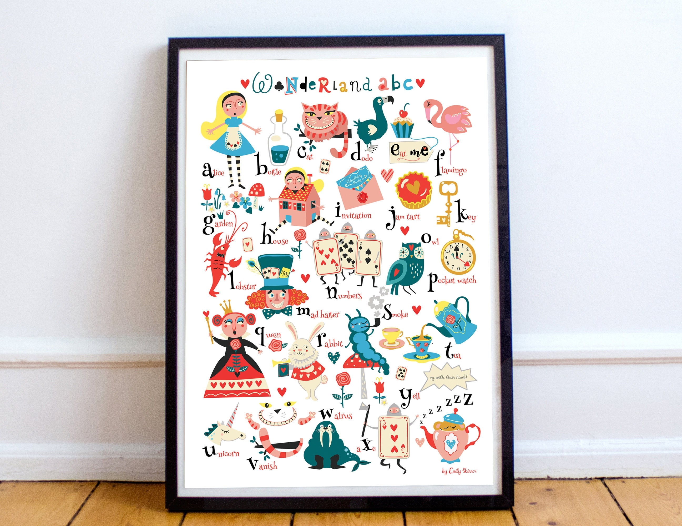 DIANANA Alice in Wonderland Alphabet : Whimsical Nursery Wall Art ...