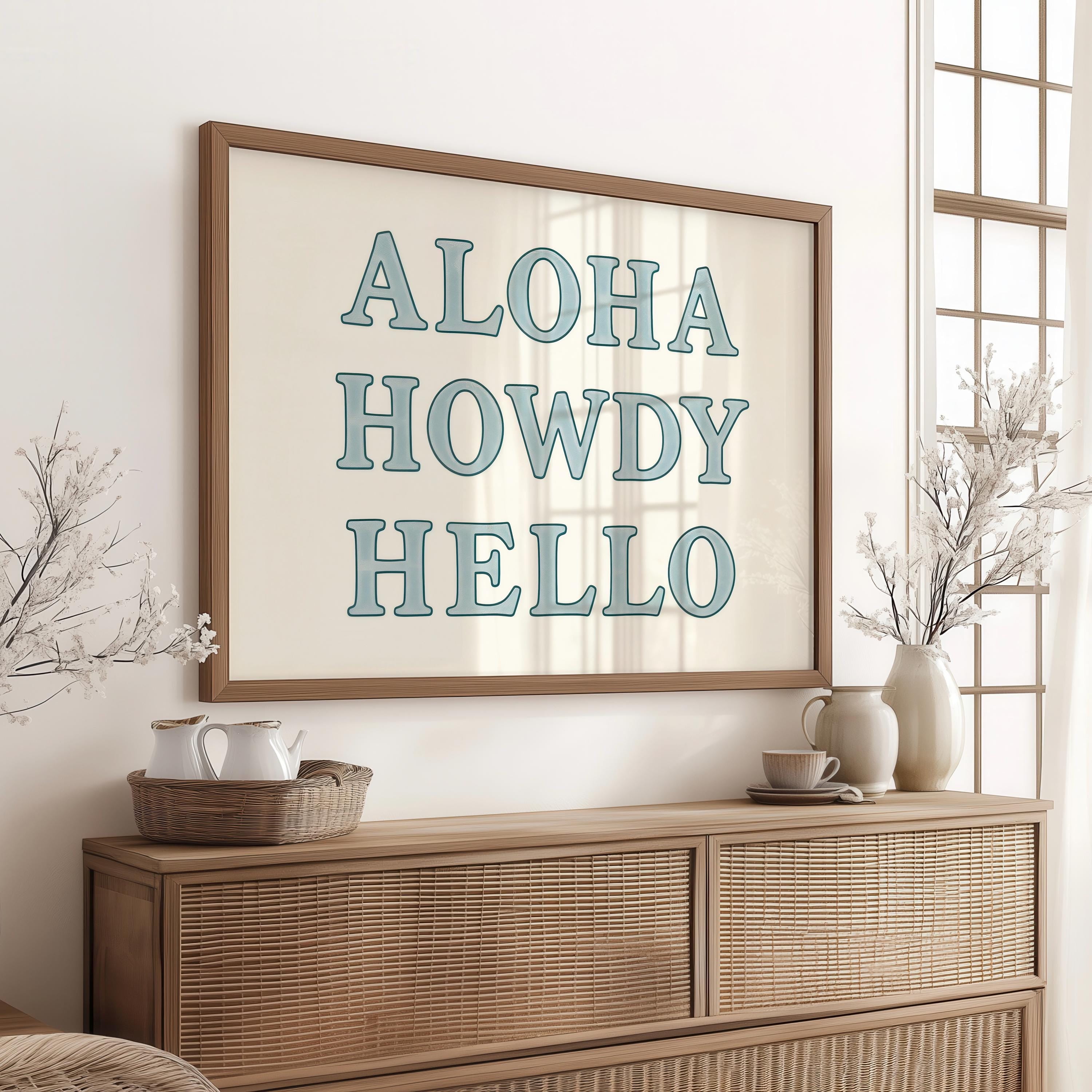 DIANANA Aloha Howdy Hello Print: Coastal Cowgirl Wall Art Decor ...