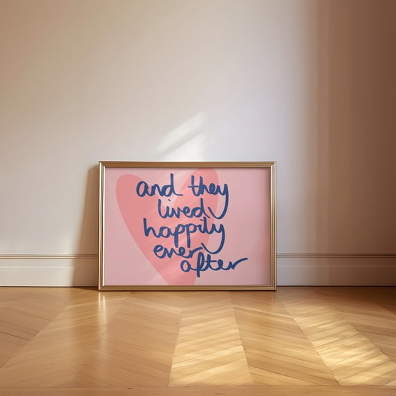 DIANANA And They Lived Happily Ever After Art Poster, Handwritten Cute ...