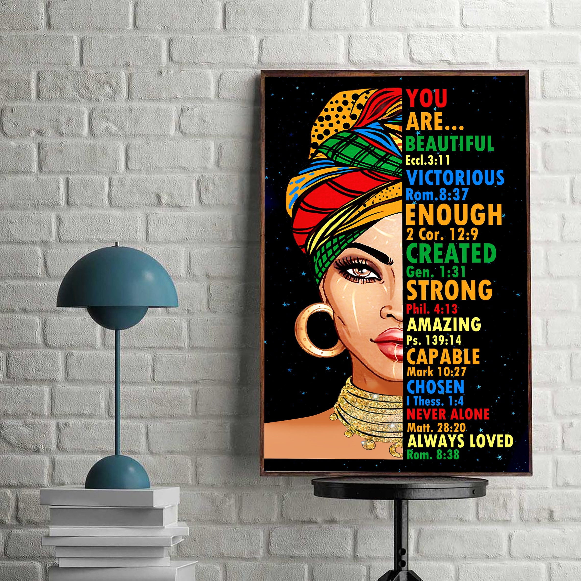 DIANANA Black Girl You are Beautiful Poster, Black Woman Portrait ...