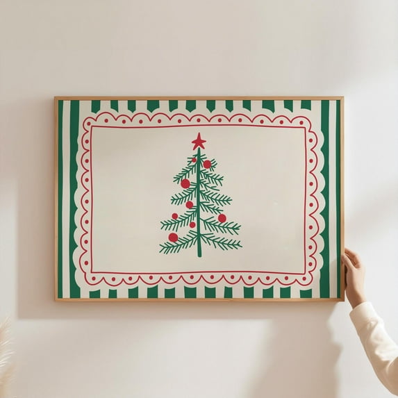 DIANANA Christmas Wall Art Whimsical Christmas Tree Print Trendy ...