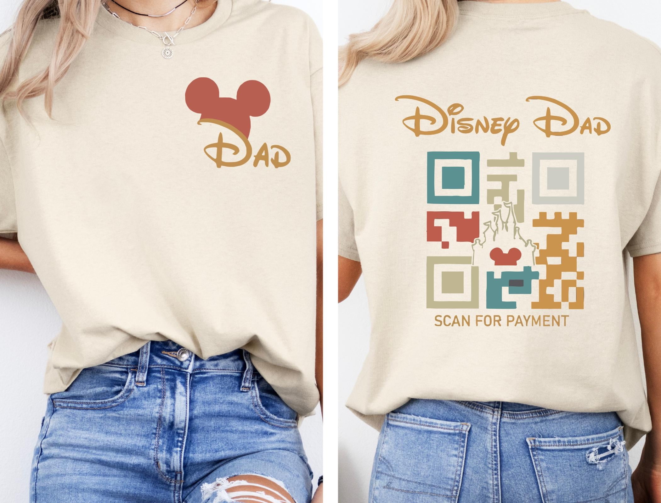 DIANANA Disney Dad Scan for Payment T-Shirt | Fun Mickey Mouse Dad ...