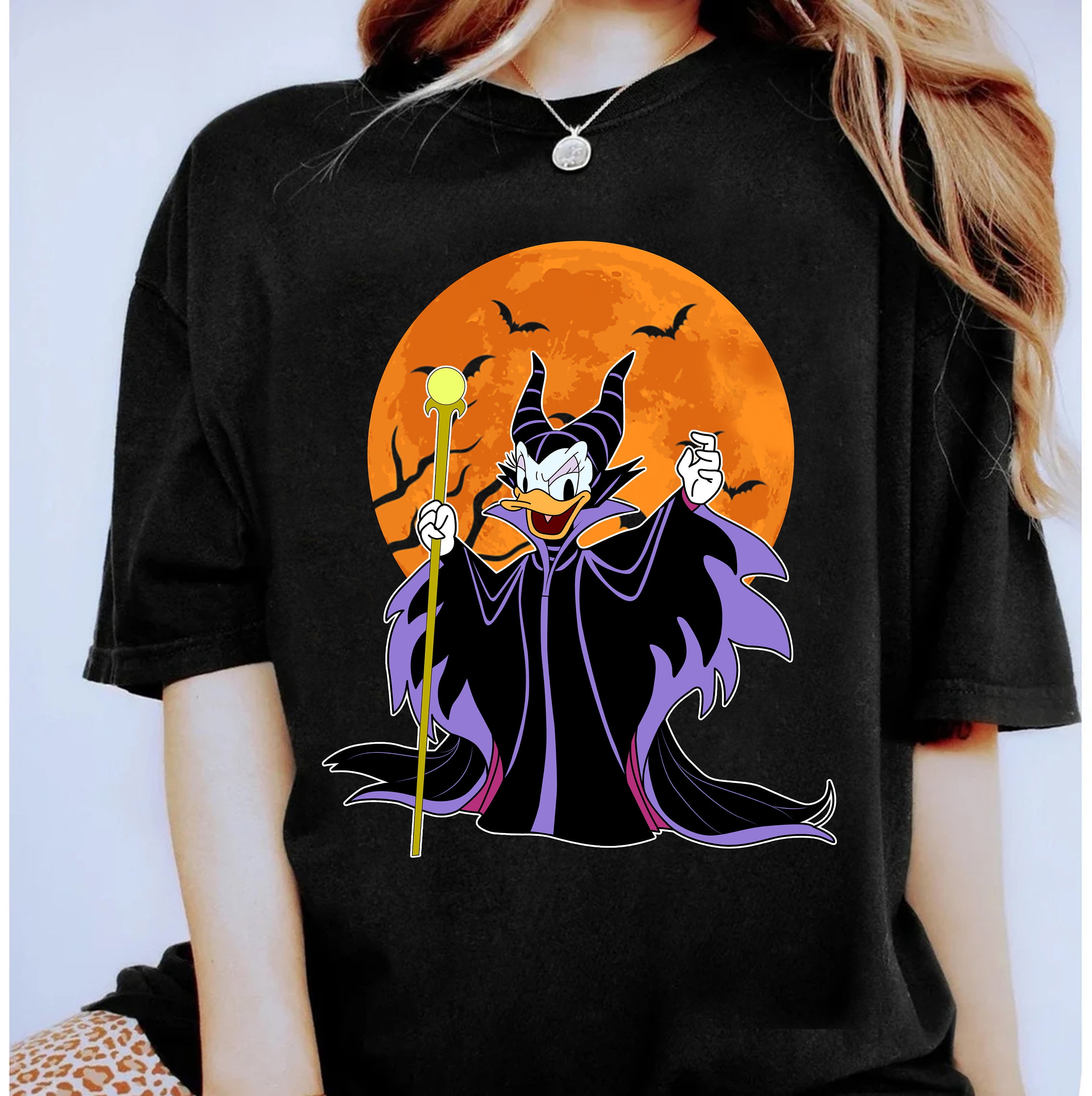 DIANANA Disney Daisy Vampire Daisy Duck Witch Halloween T-Shirt, Disneyland Halloween Matching T ...