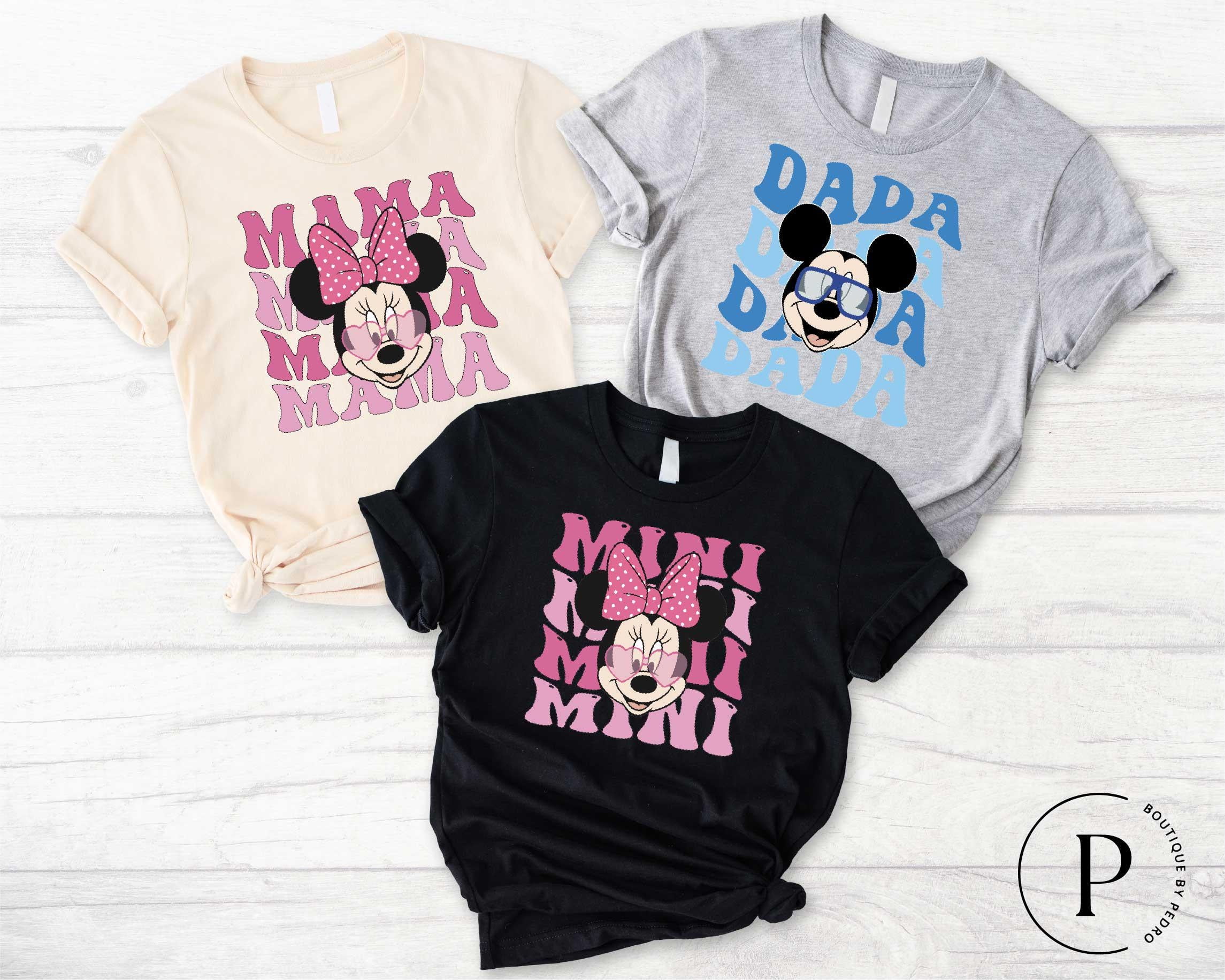 DIANANA Disney Family Matching Shirt, Mama Dada Minnie Shirt, Disney Mickey and Minnie Family ...