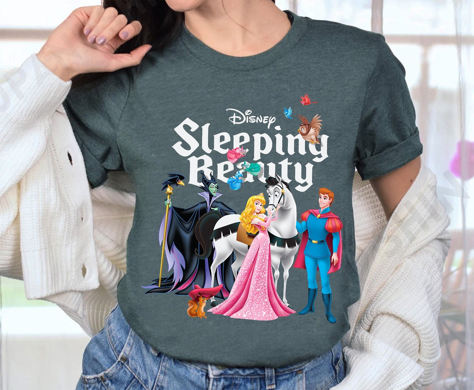DIANANA Disney Sleeping Beauty Characters T-Shirt, Aurora, Maleficent ...