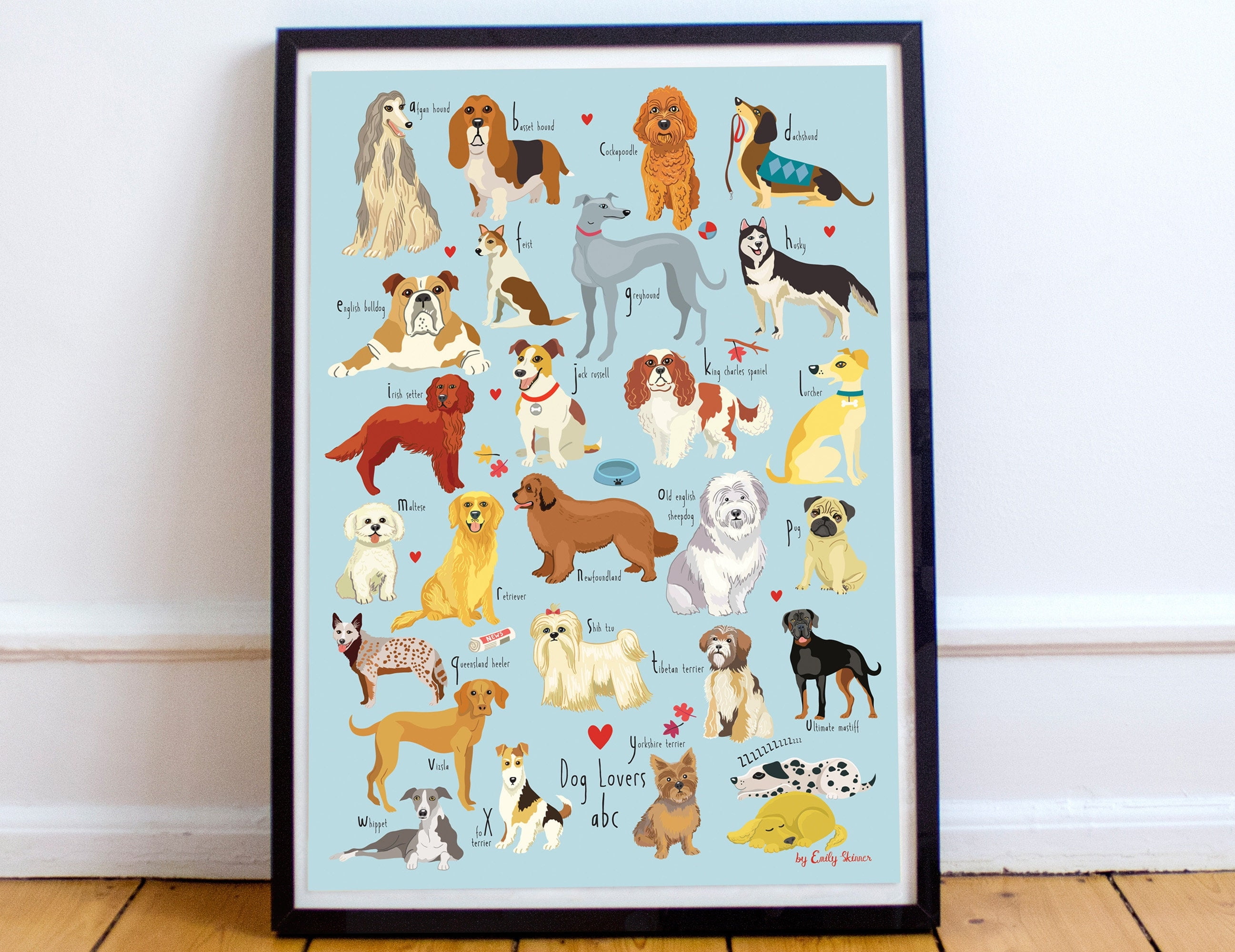 DIANANA Dog Breed Alphabet Art: Wall Decor - Walmart.com