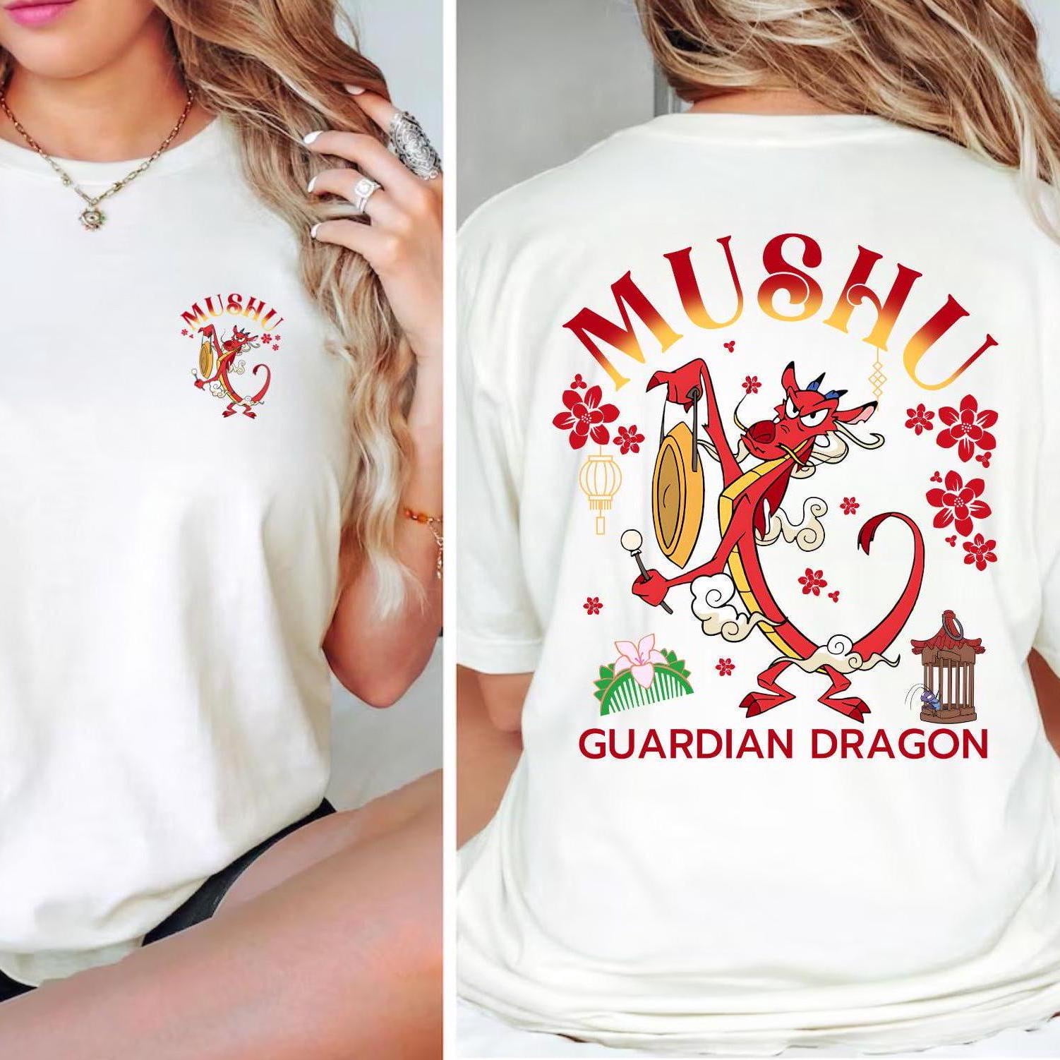 DIANANA Double Sided Mushu Guardian Dragon Shirt, Mulan Disney T-shirt ...