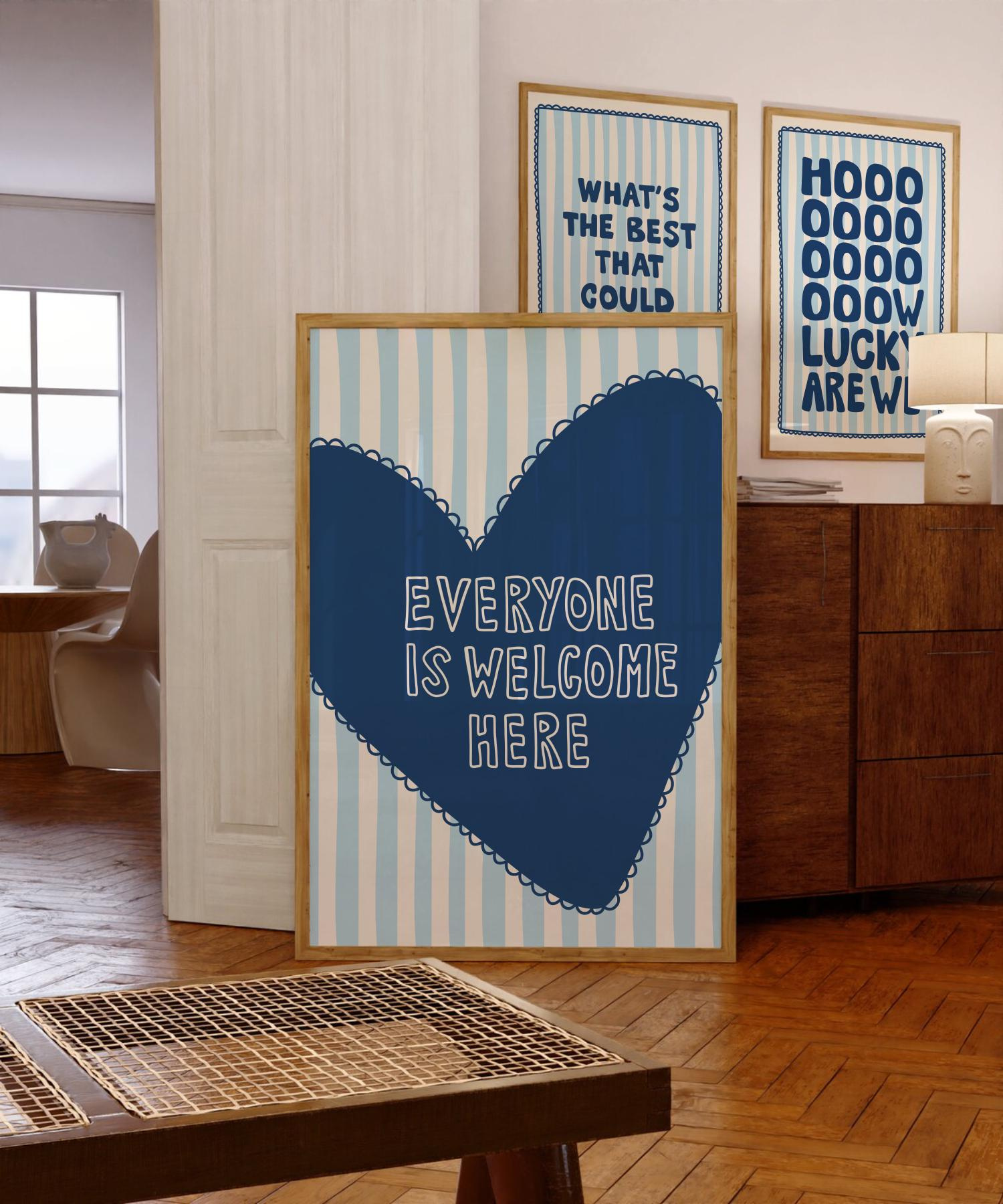 DIANANA Everyone Is Welcome Here Sign Entryway Quote Wall Art for Dorm ...