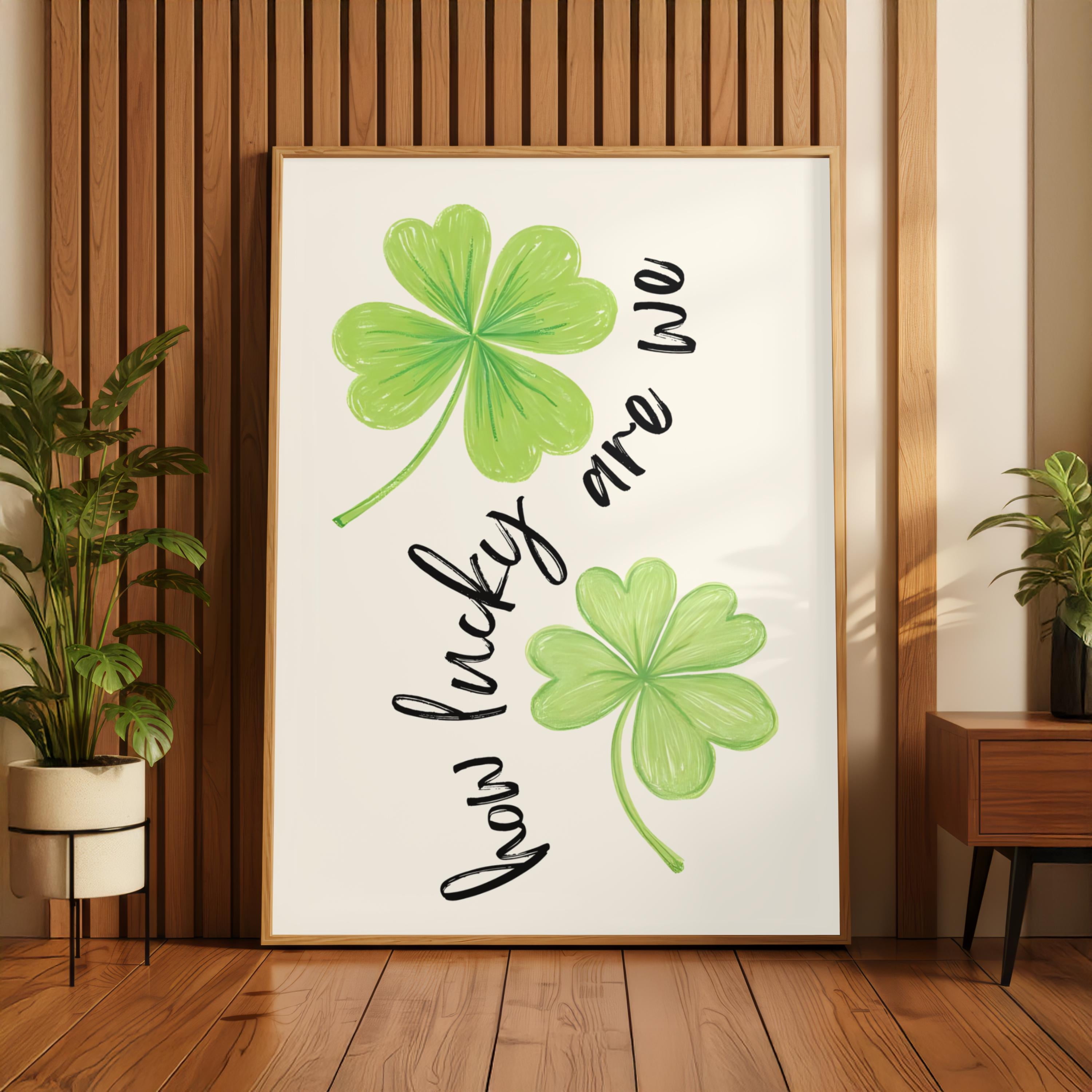 DIANANA How Lucky Are We Wall Art | Four Leaf Clover Home Decor | Lucky ...