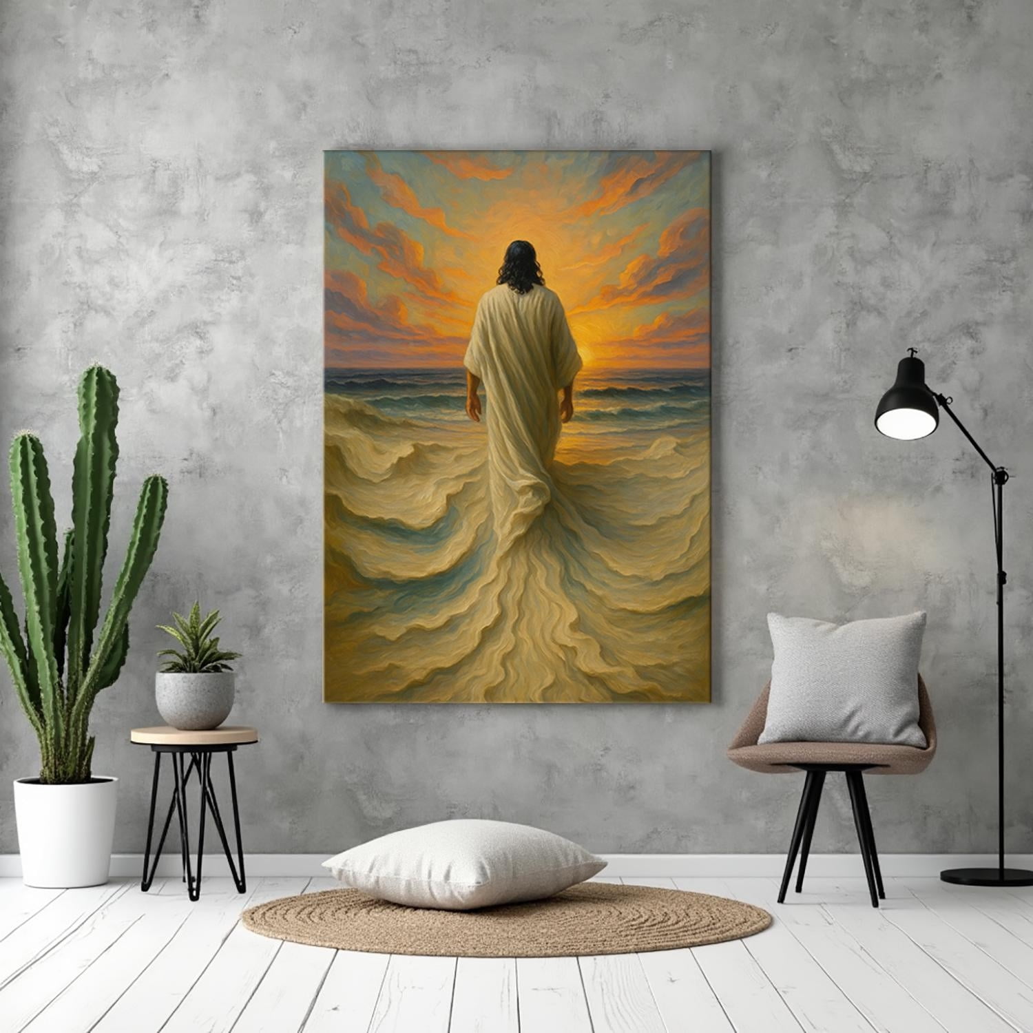 DIANANA Jesus Walking on Water Wall Art, Jesus Home Decor, Religious ...