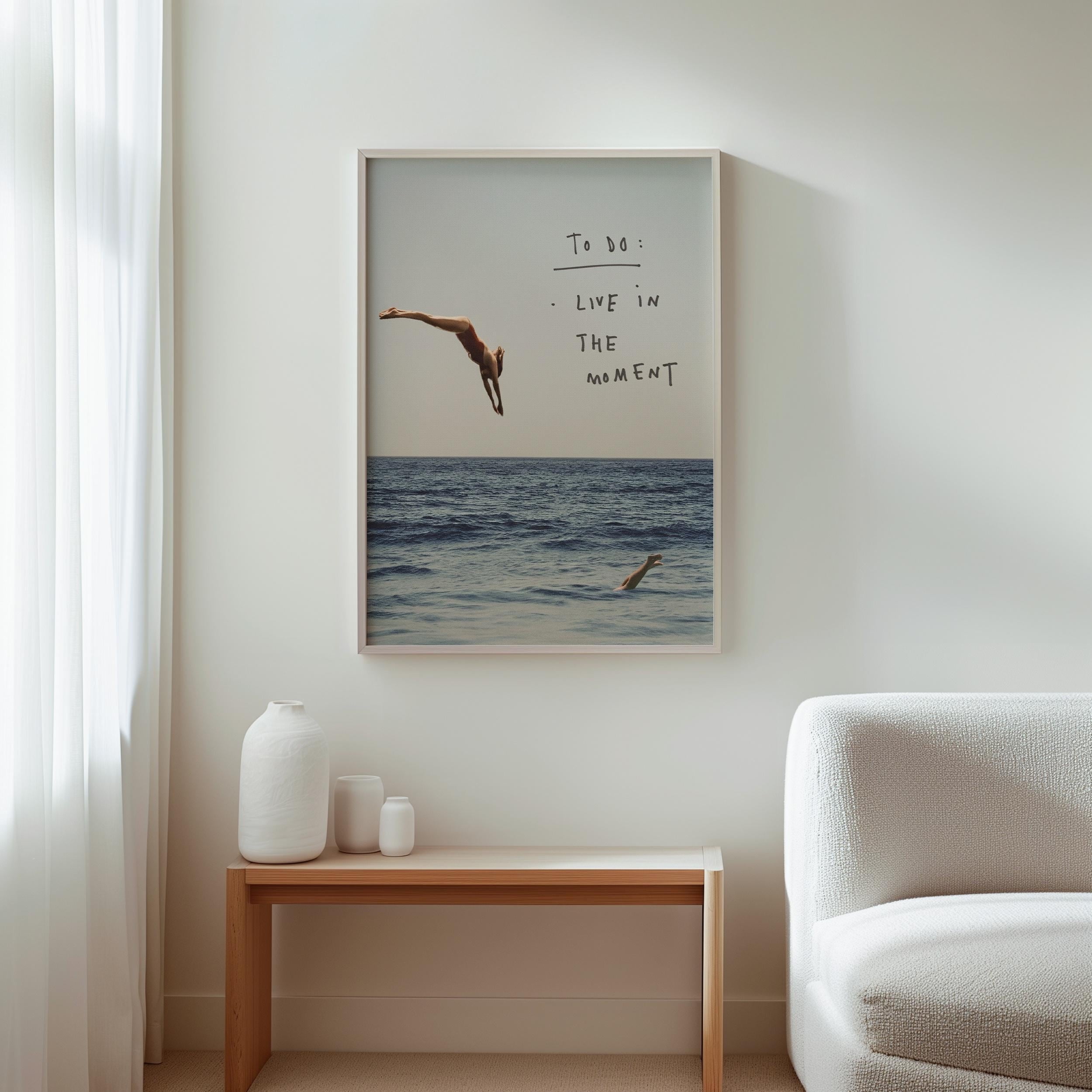 DIANANA Live in the Moment, Vintage Ocean Art, Coastal Decor, Beach ...