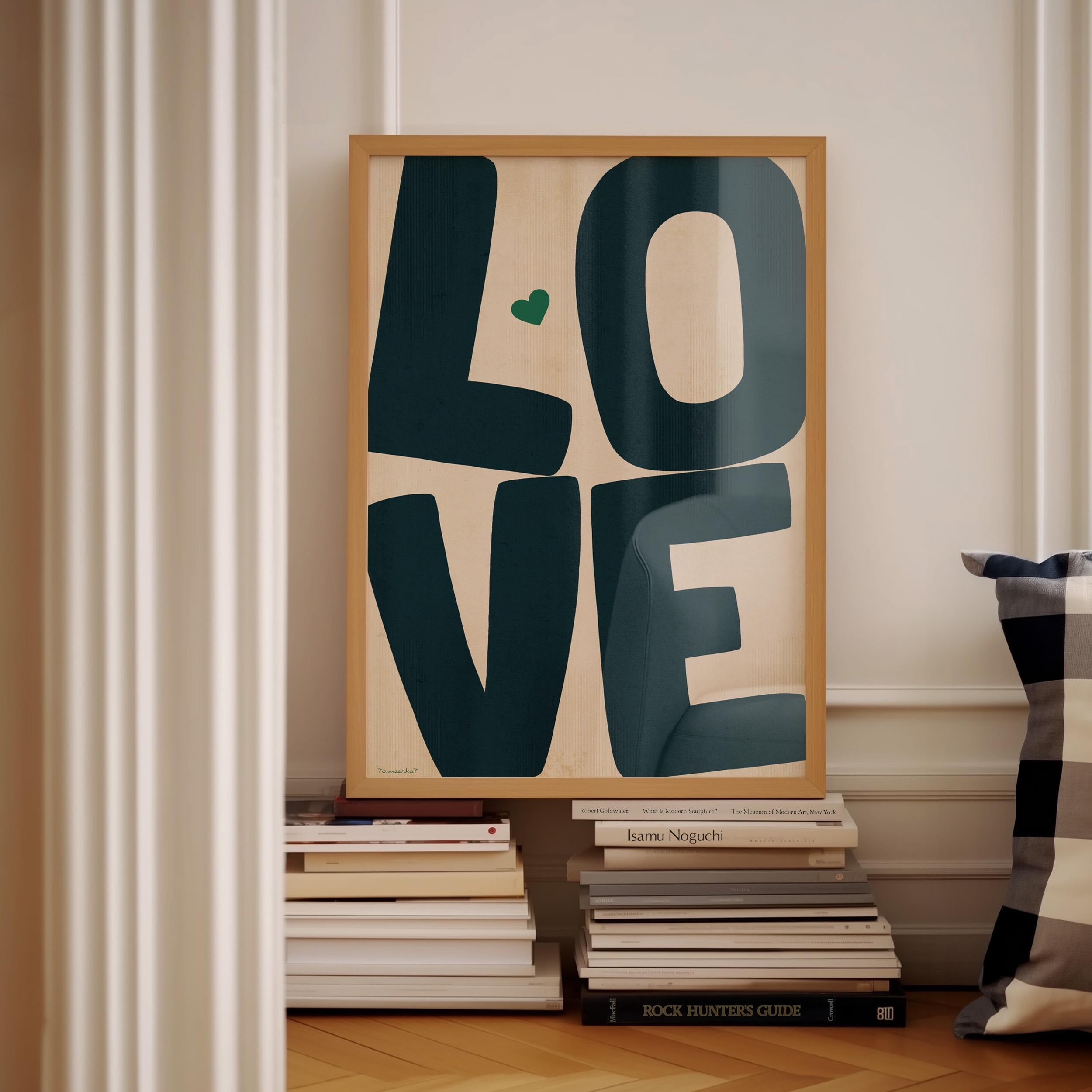 DIANANA Love Art Print - Retro Love Poster, Trendy Wall Art, Black Love ...