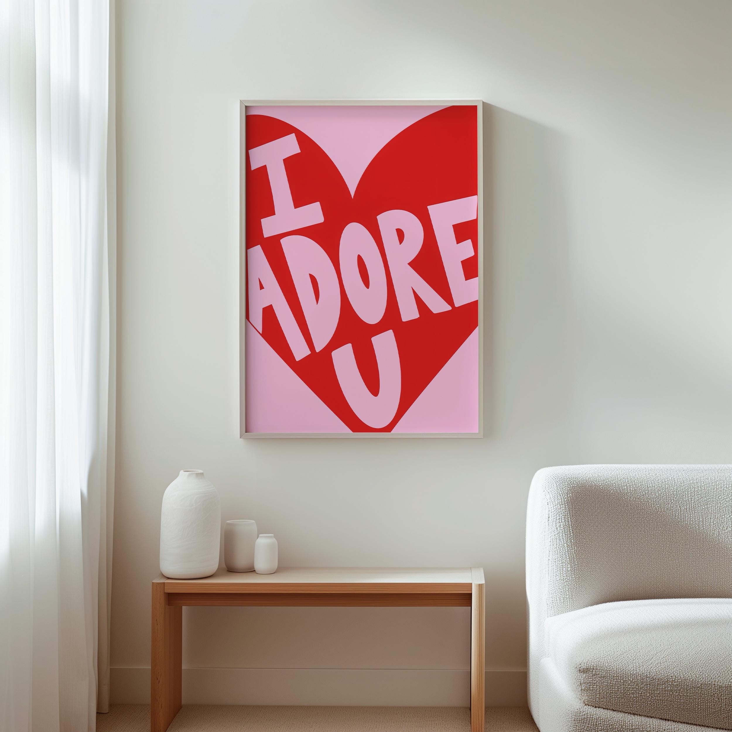 DIANANA Love Wall Art, I Adore You Poster, Romantic Decor, Wall Art ...