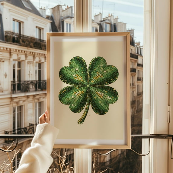 DIANANA Lucky Clover Wall Art Mosaic St. Patrick’s Day Decor Retro ...