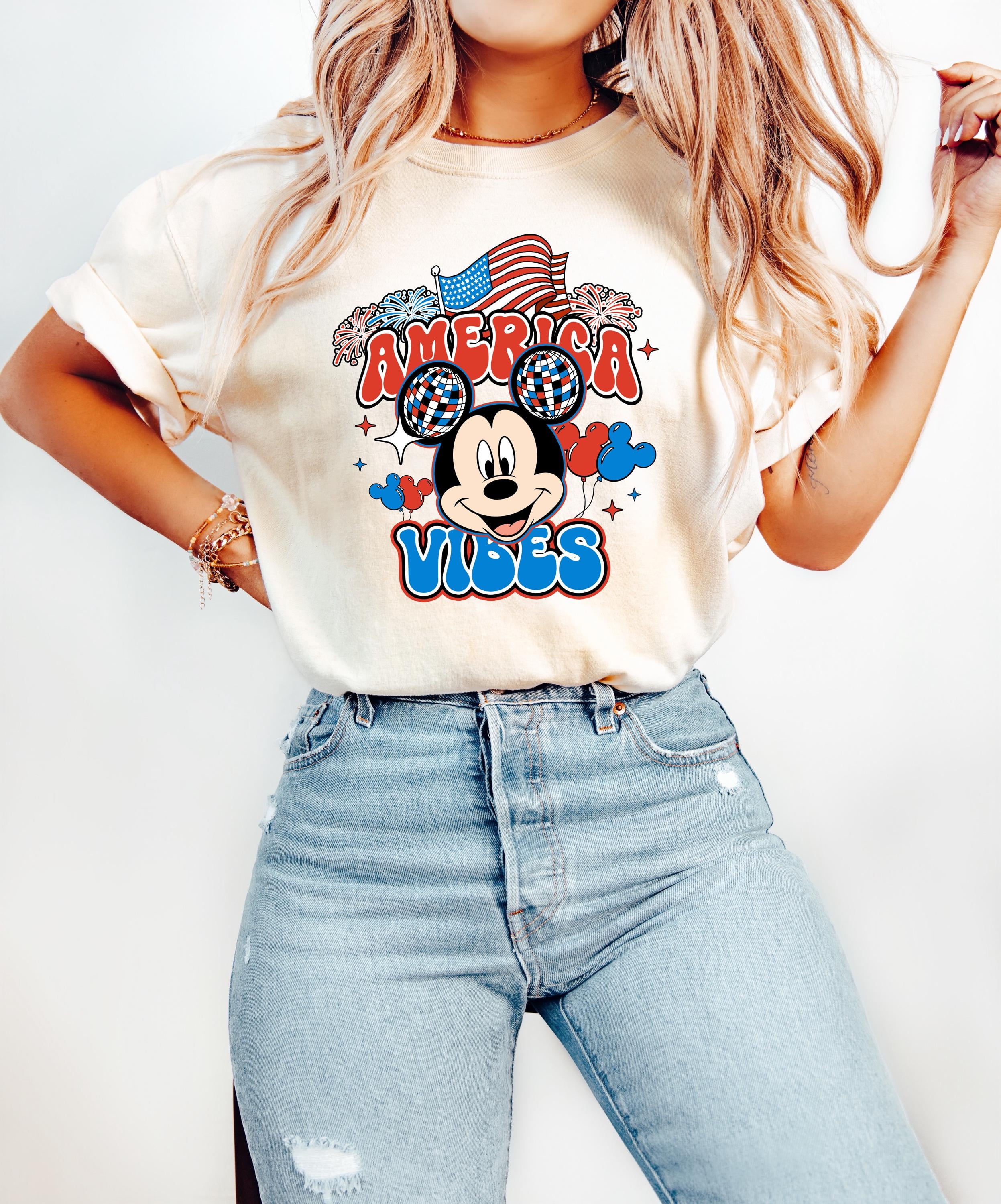 DIANANA Minnie Mickey America Vibes Shirt, Mickey Land Of Free USA ...